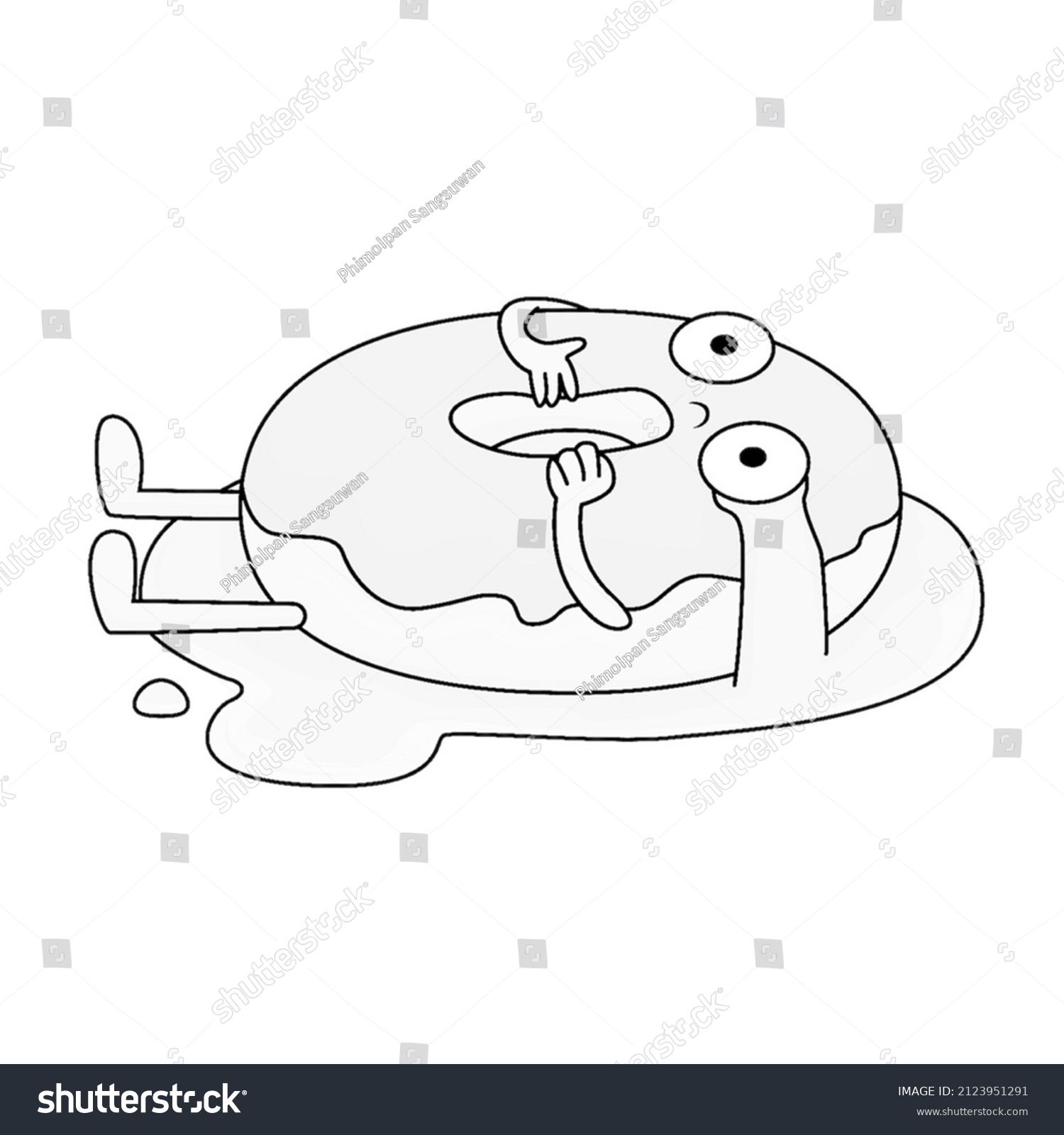 Cartoon Donut Crying Sweets Candy Vector Stock Vector (Royalty Free ...