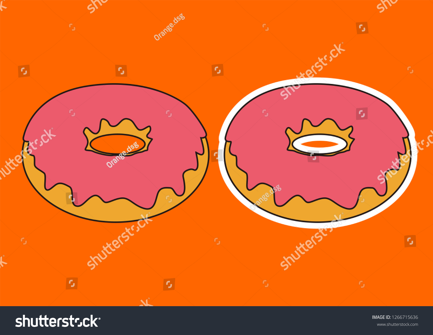 Cartoon Donut Vector Stock Vector (Royalty Free) 1266715636 | Shutterstock