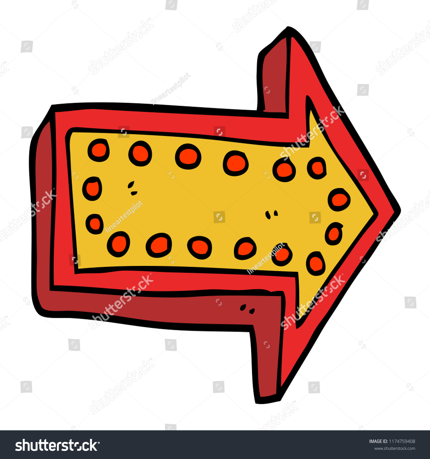 Cartoon Doodle Arrow Pointing Direction Stock Vector (Royalty Free ...