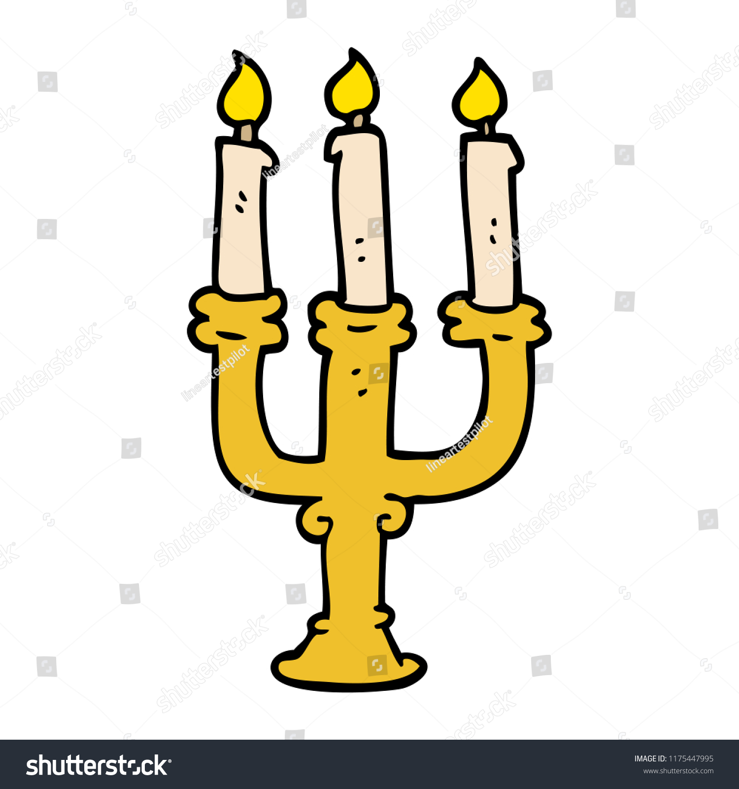 Cartoon Doodle Candlestick Holder Stock Vector (Royalty Free ...
