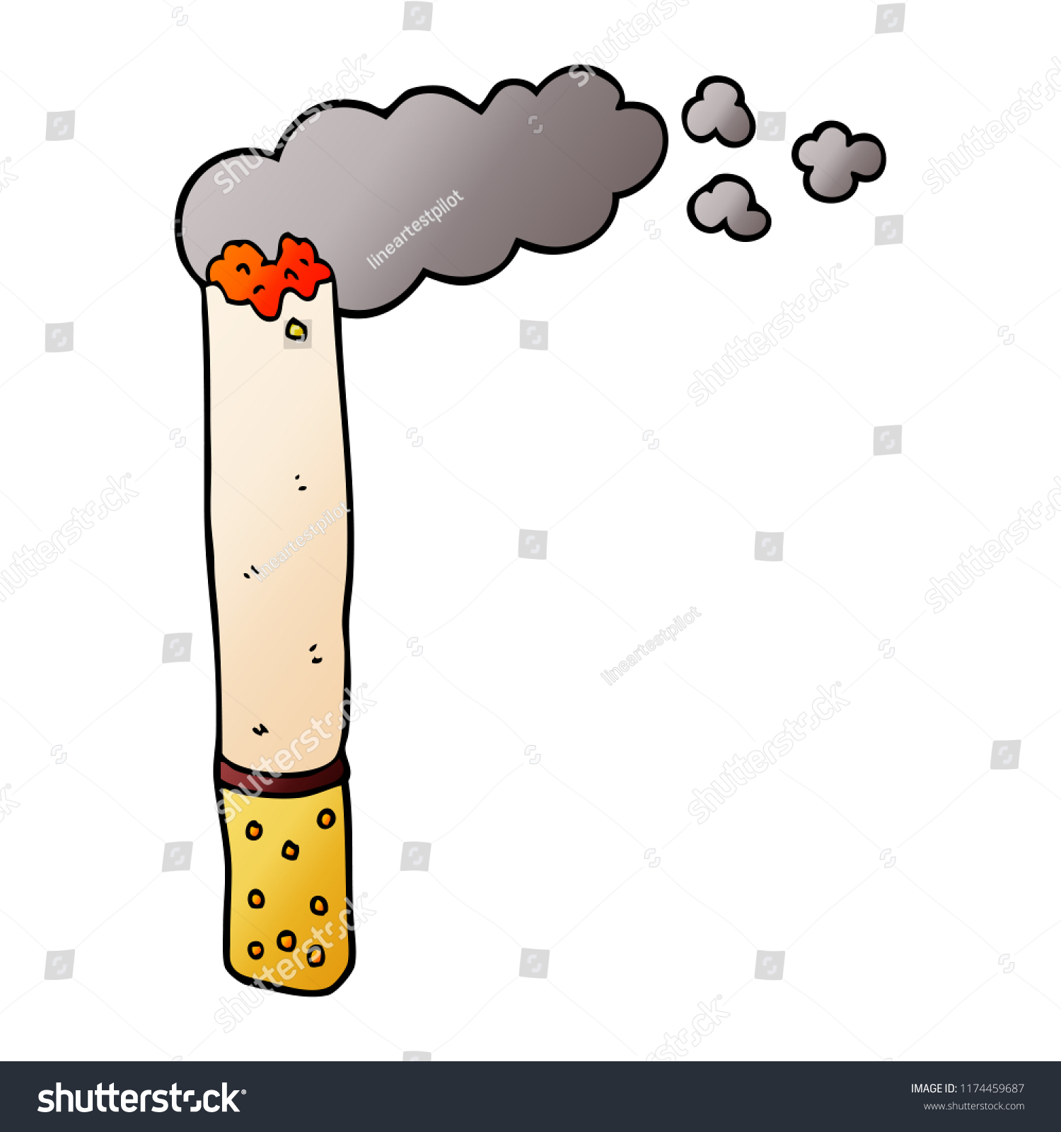 Cartoon Doodle Cigarette Stock Vector (Royalty Free) 1174459687 ...