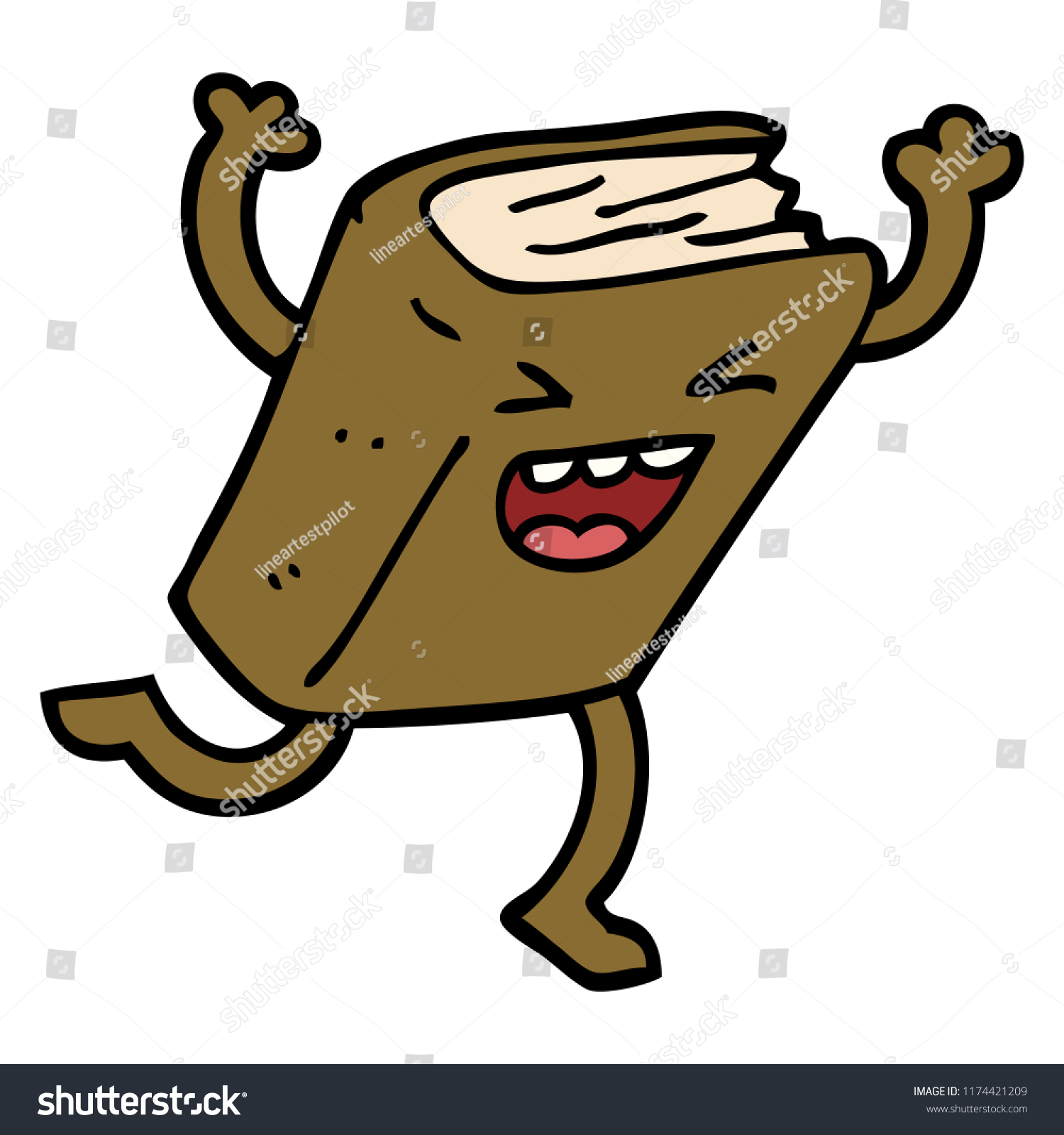 Cartoon Doodle Dancing Book Stock Vector (Royalty Free) 1174421209 ...