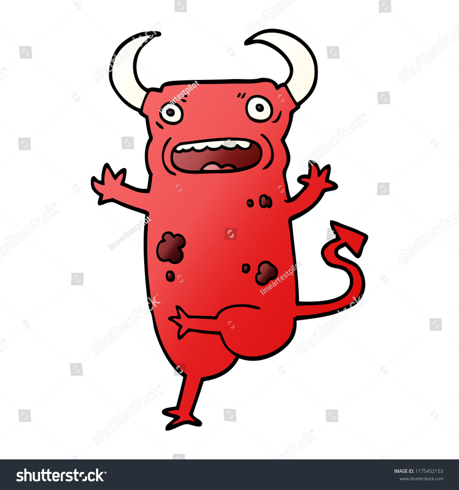 Cartoon Doodle Demon Stock Vector (Royalty Free) 1175452153 | Shutterstock