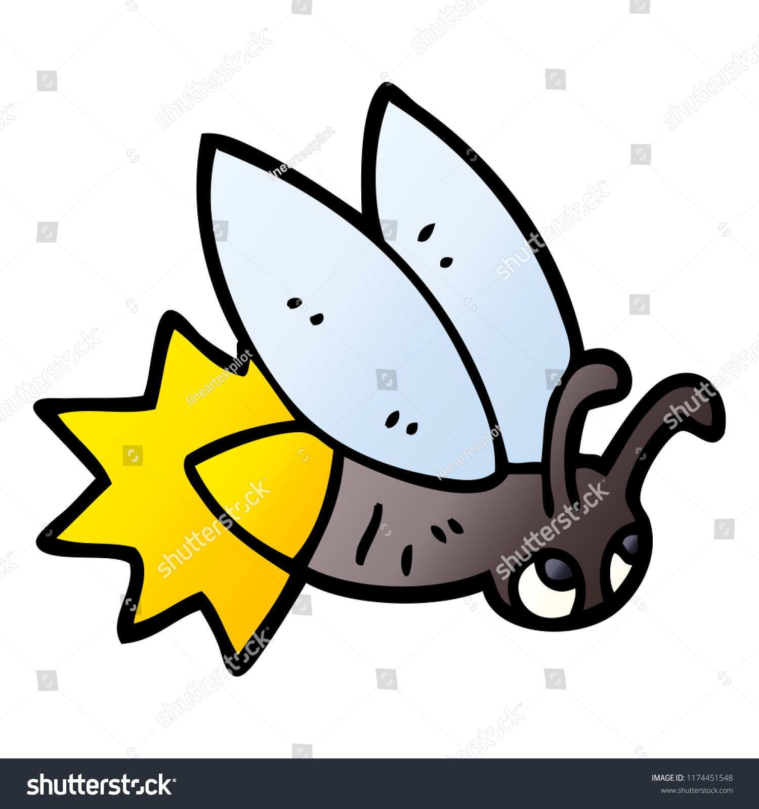 Cartoon Doodle Firefly Stock Vector (Royalty Free) 1174451548 ...