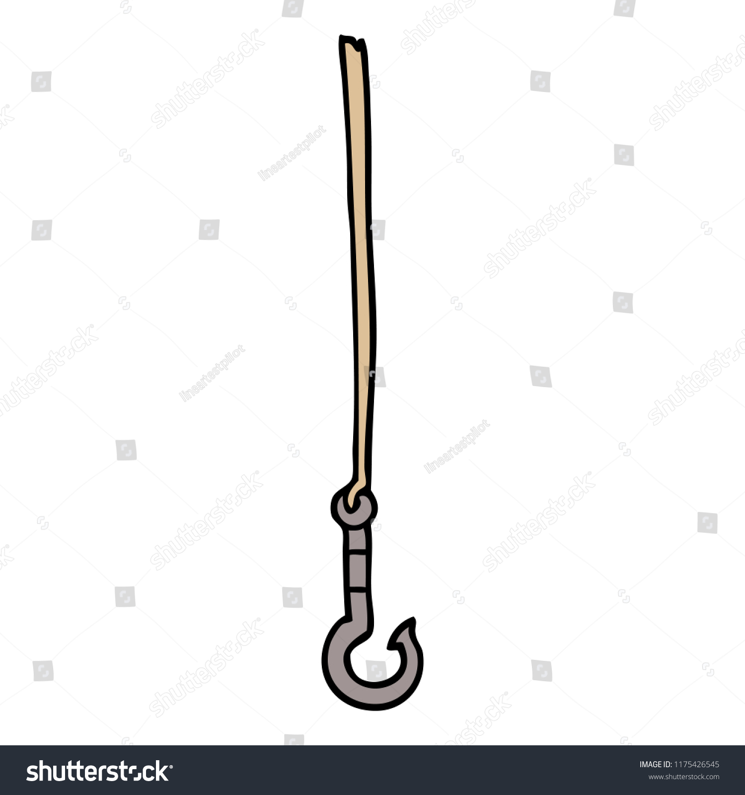 Cartoon Doodle Fish Hook Stock Vector (Royalty Free) 1175426545 ...