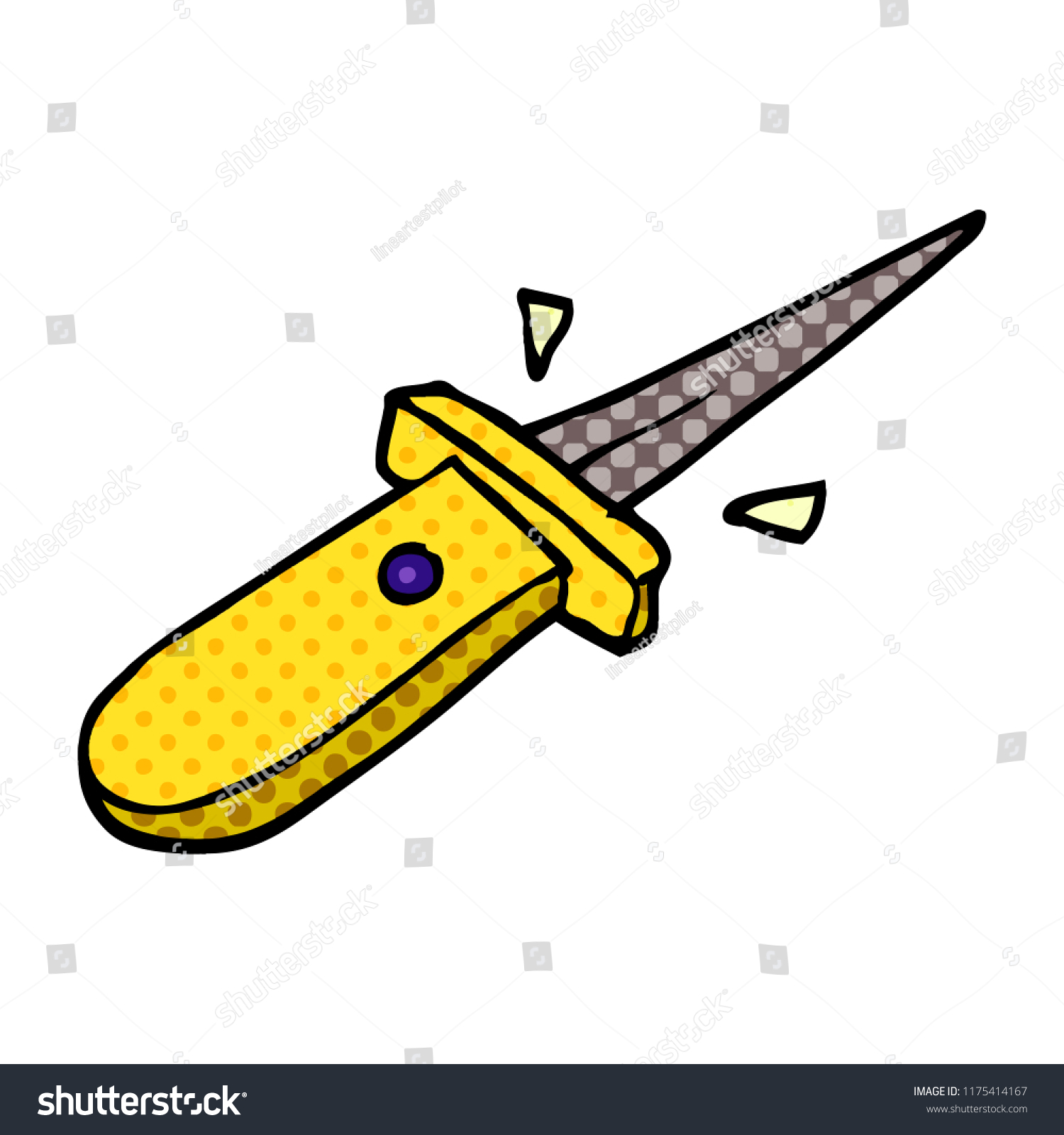 Cartoon Doodle Flick Knife Snapping Open Stock Vector (Royalty Free ...