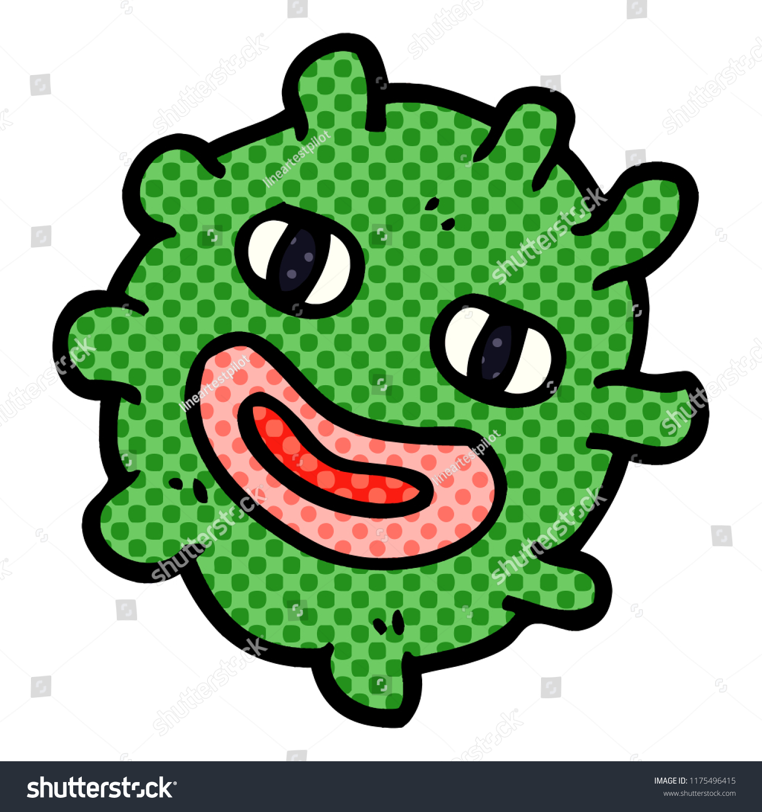 Cartoon Doodle Funny Germ Stock Vector (Royalty Free) 1175496415 ...
