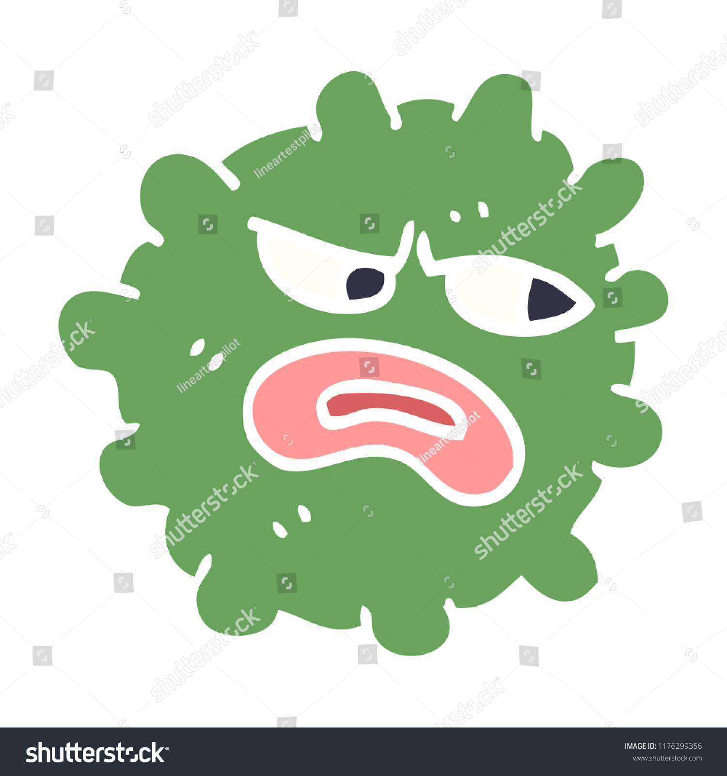 Cartoon Doodle Funny Germ Stock Vector (Royalty Free) 1176299356 ...