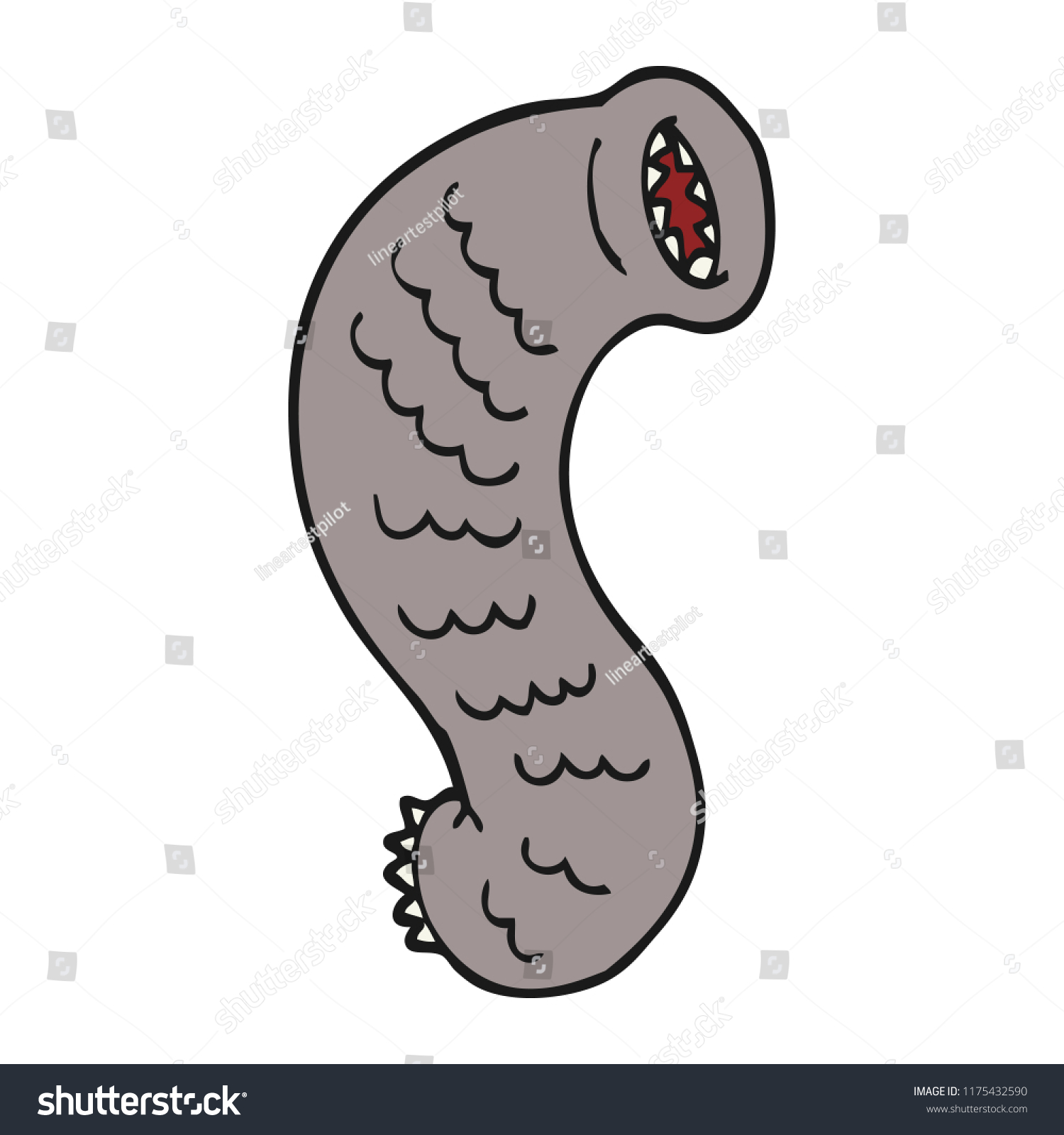 Cartoon Doodle Hungry Leech Stock Vector (Royalty Free) 1175432590 ...