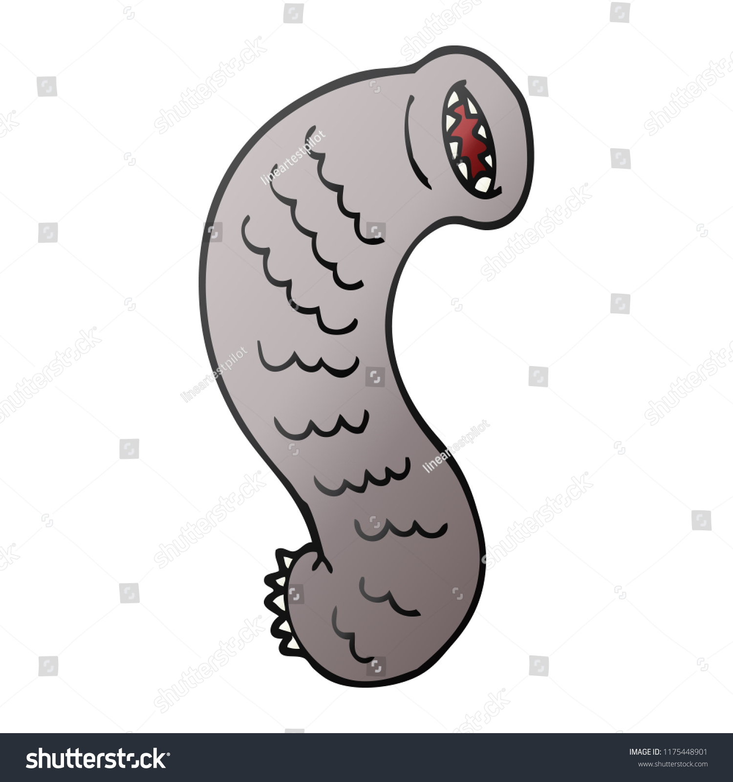 Cartoon Doodle Hungry Leech Stock Vector (Royalty Free) 1175448901 ...