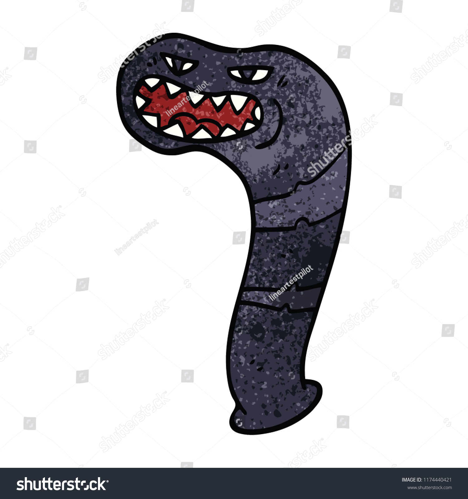 Cartoon Doodle Monster Leech Stock Vector (Royalty Free) 1174440421 ...