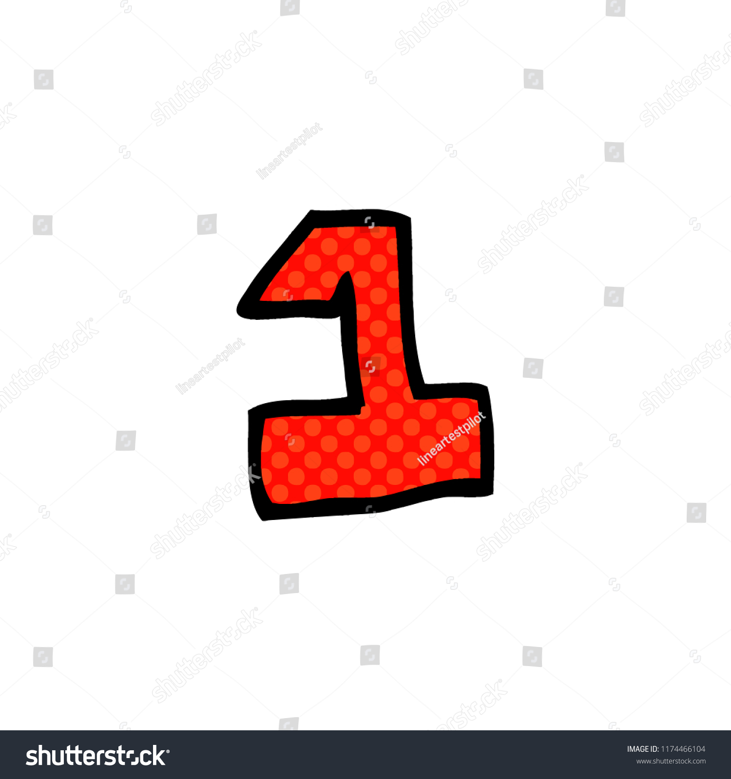 Cartoon Doodle Number 1 Stock Vector (Royalty Free) 1174466104 ...