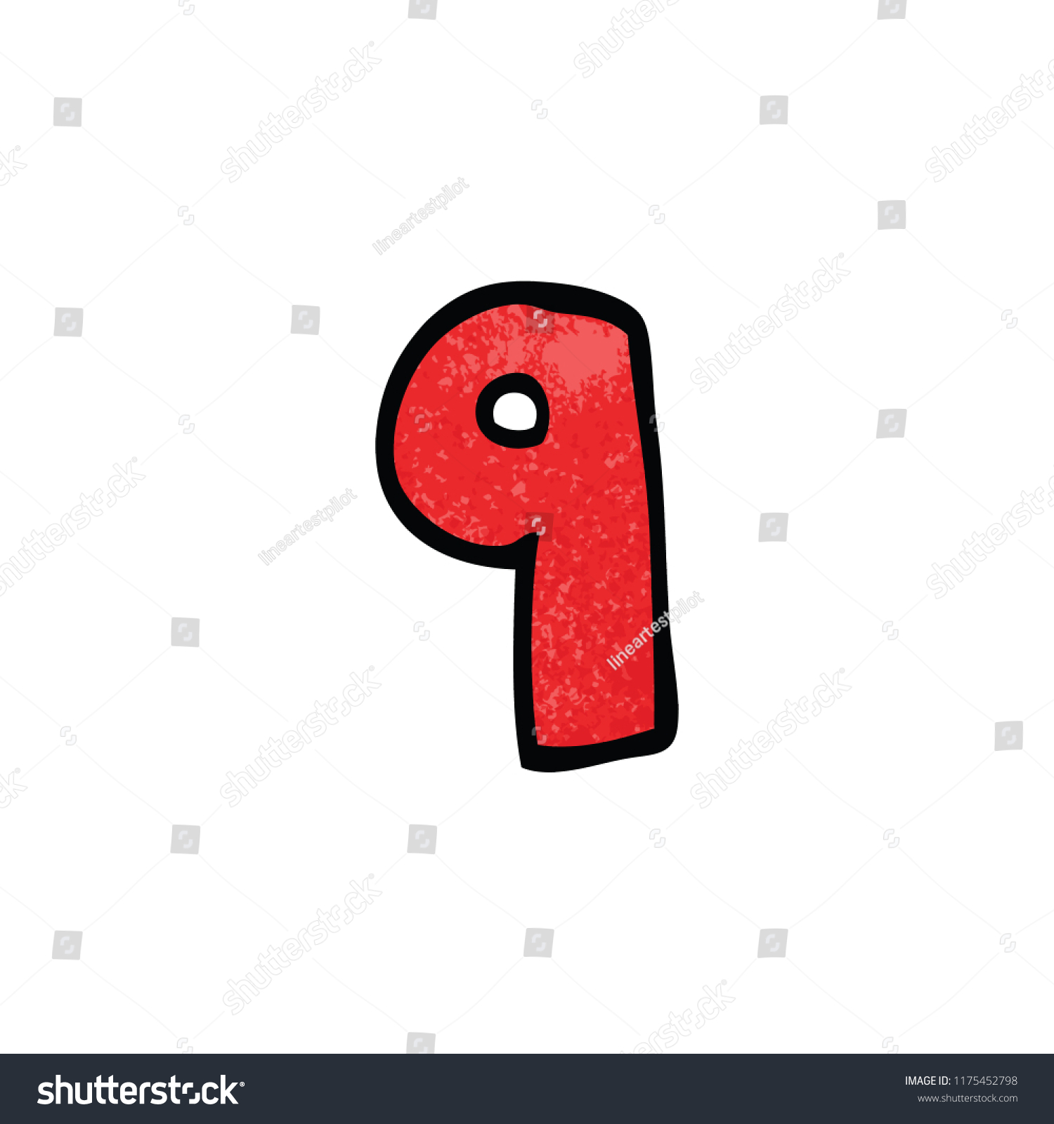 Cartoon Doodle Number 9 Stock Vector (Royalty Free) 1175452798 ...