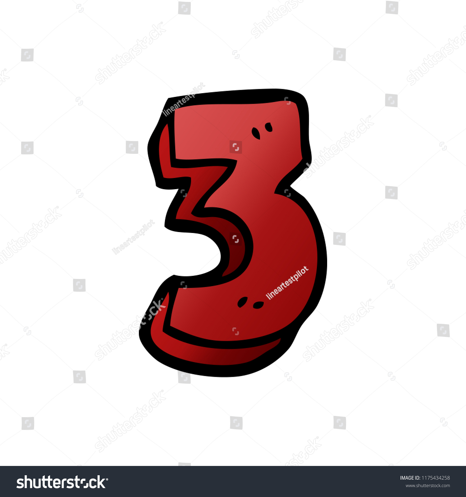 Cartoon Doodle Number Three Stock Vector (Royalty Free) 1175434258 Cartoon Doodle Number Three Stock Vector (Royalty Free) 1175434258