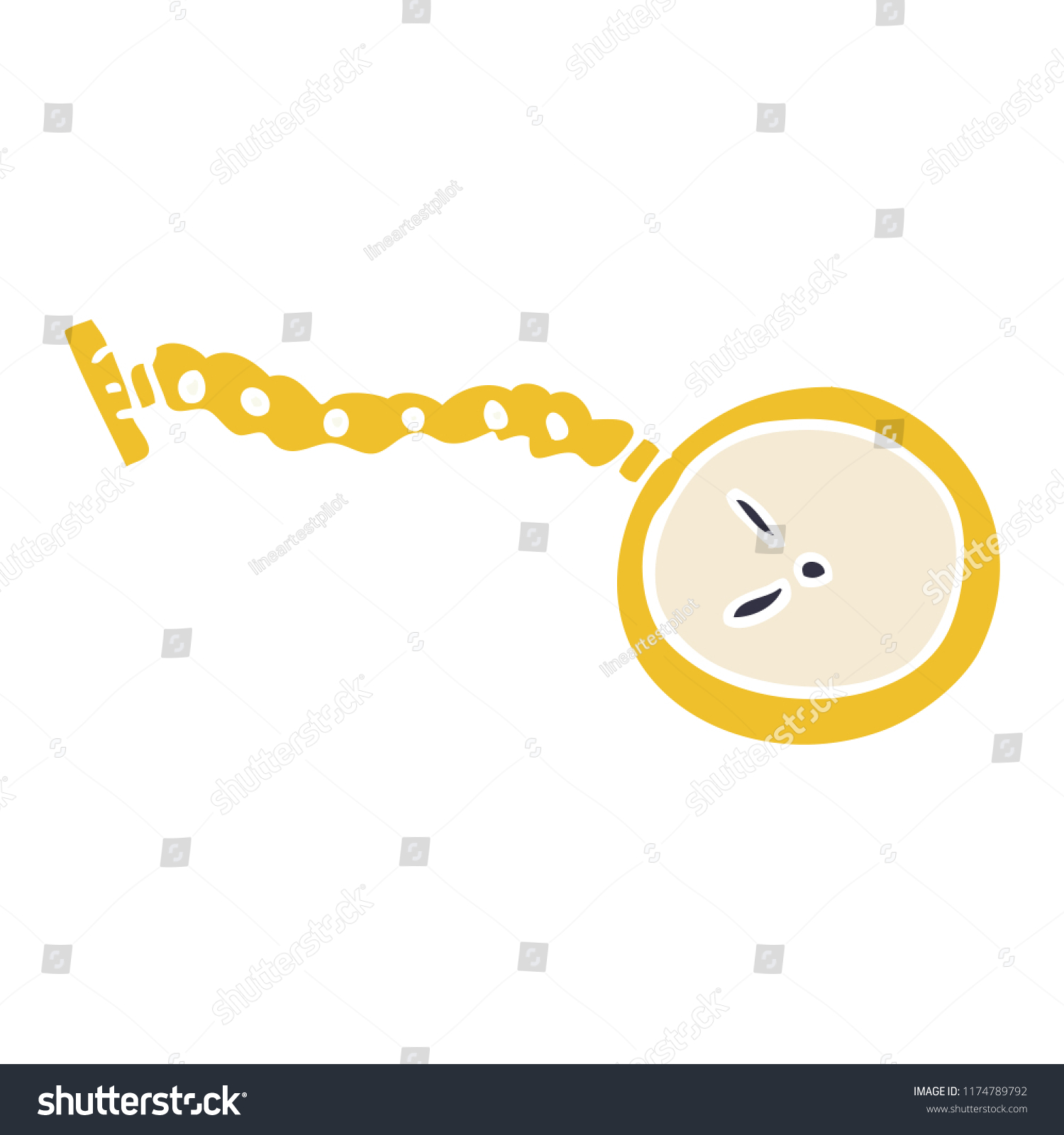Cartoon Doodle Pocket Watch Stock Vector (Royalty Free) 1174789792 ...