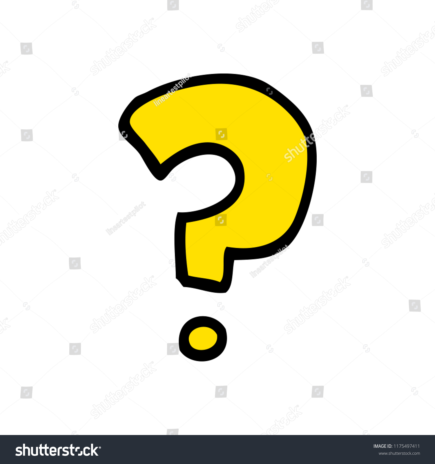 Cartoon Doodle Question Mark Stock Vector (Royalty Free) 1175497411 ...