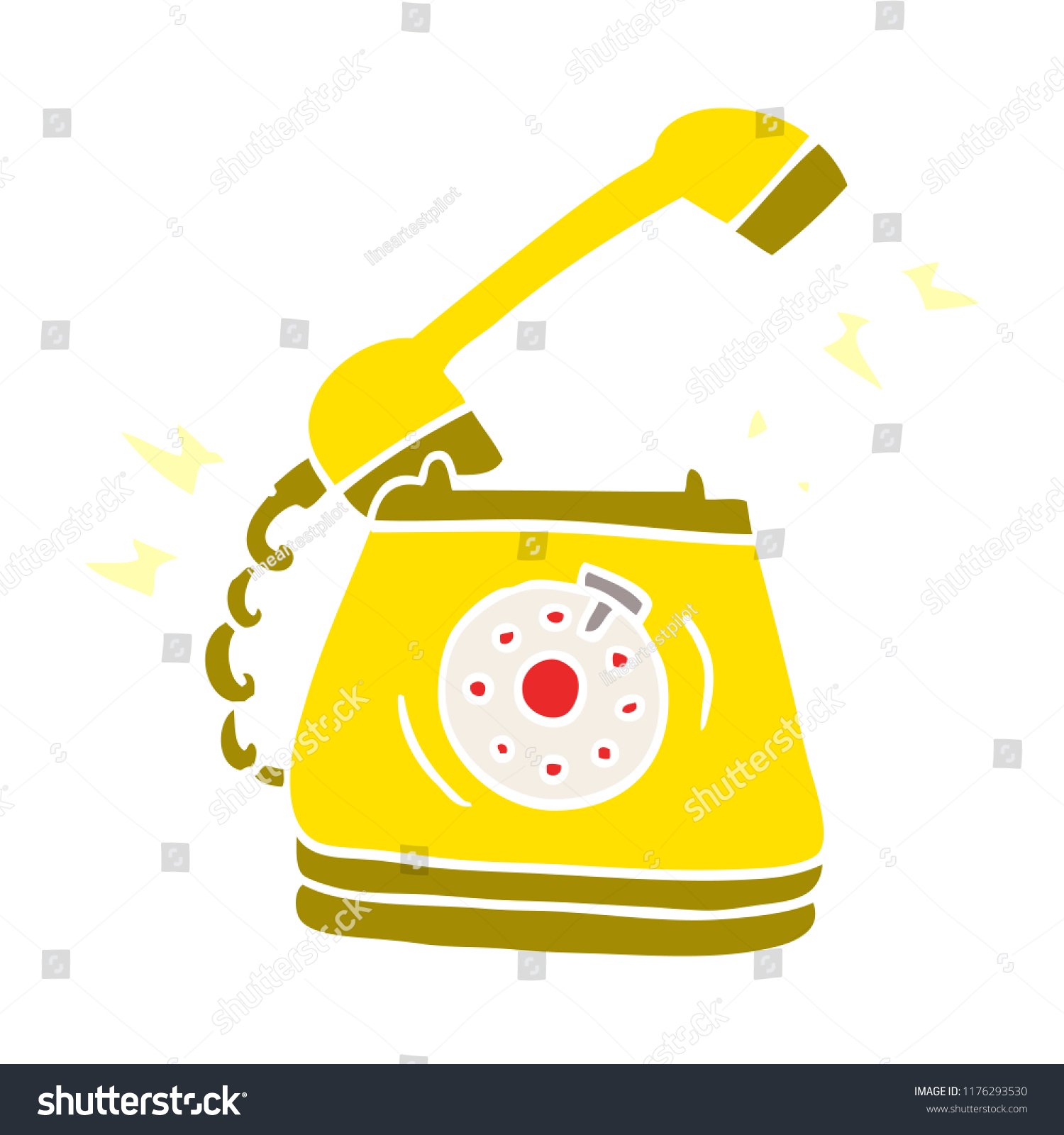 Cartoon Doodle Ringing Telephone Stock Vector (Royalty Free) 1176293530 ...