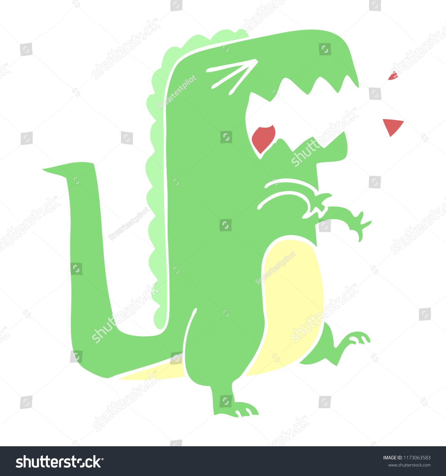 Cartoon Doodle Roaring T Rex Stock Vector (Royalty Free) 1173063583 ...