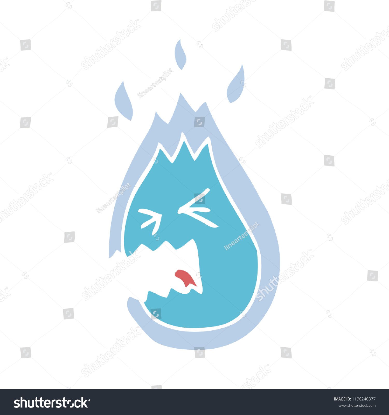 Cartoon Doodle Screaming Flame Stock Vector (Royalty Free) 1176246877