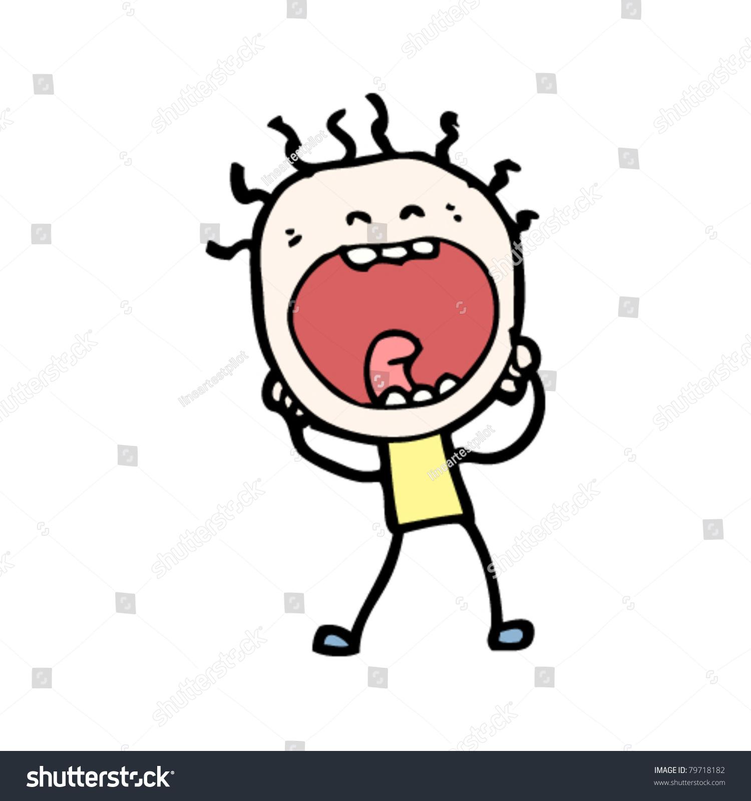 Cartoon Doodle Screaming Man Stock Vector 79718182 - Shutterstock