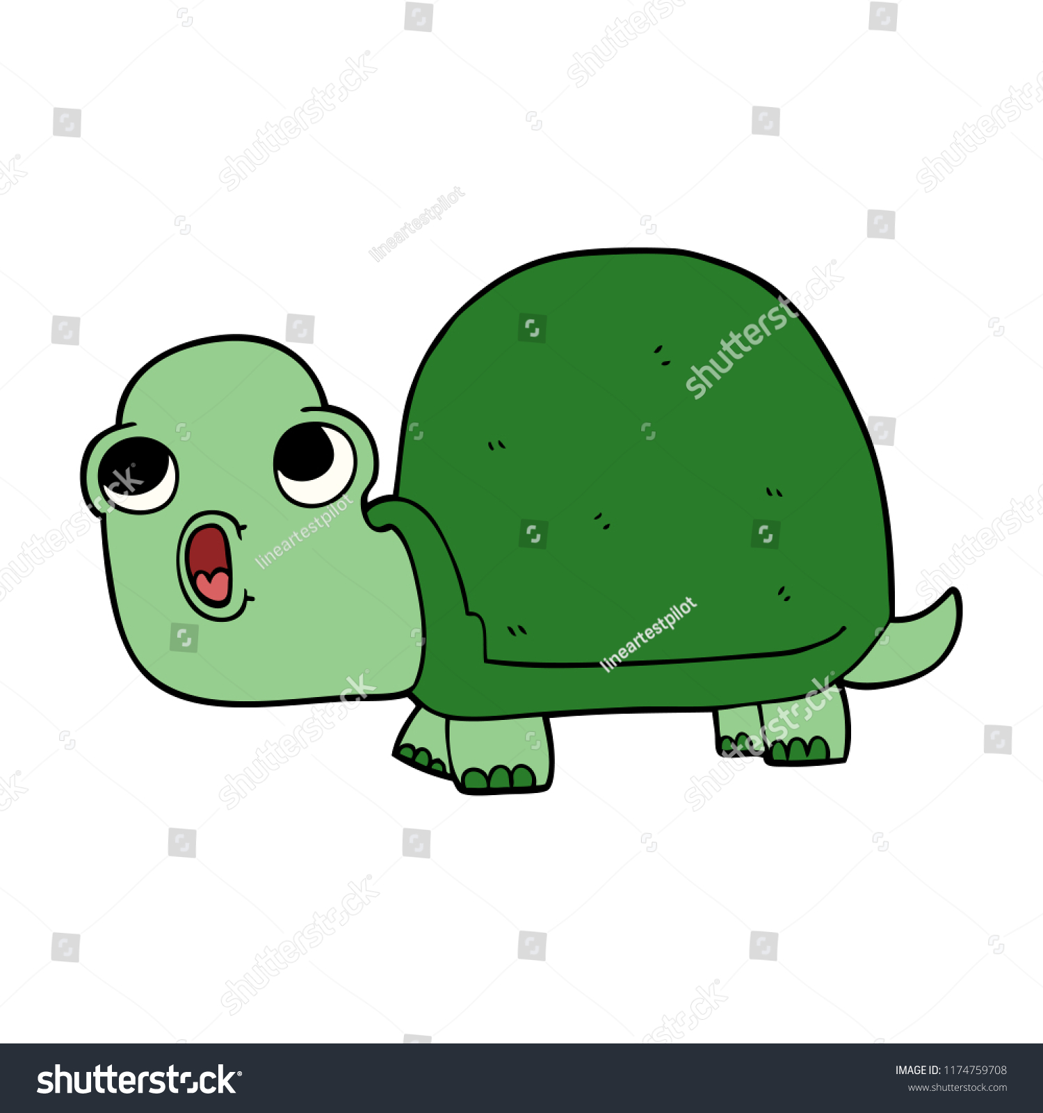 Cartoon Doodle Shocked Turtle Stock Vector (Royalty Free) 1174759708