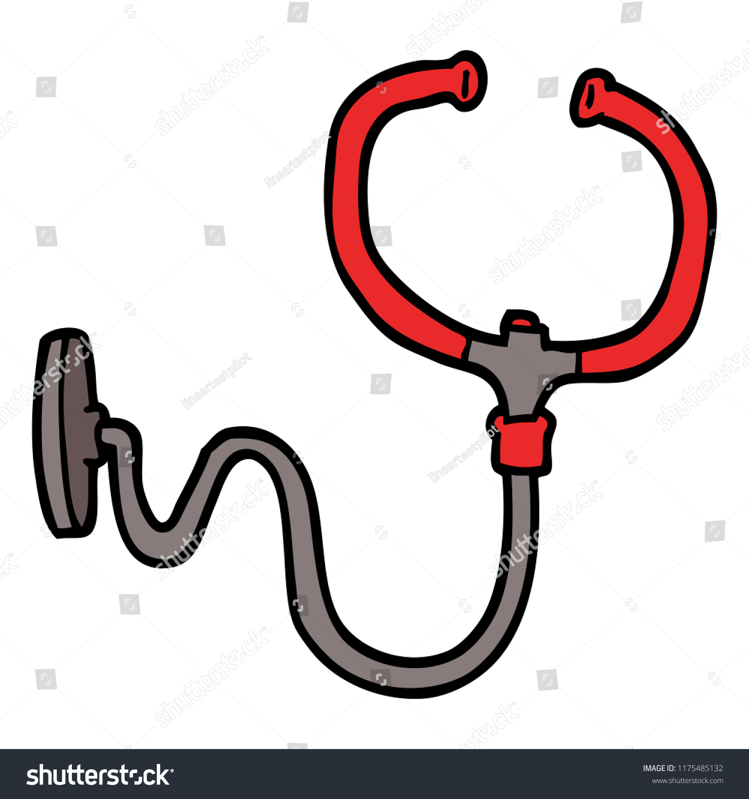 Cartoon Doodle Stethoscope Stock Vector (Royalty Free) 1175485132 ...