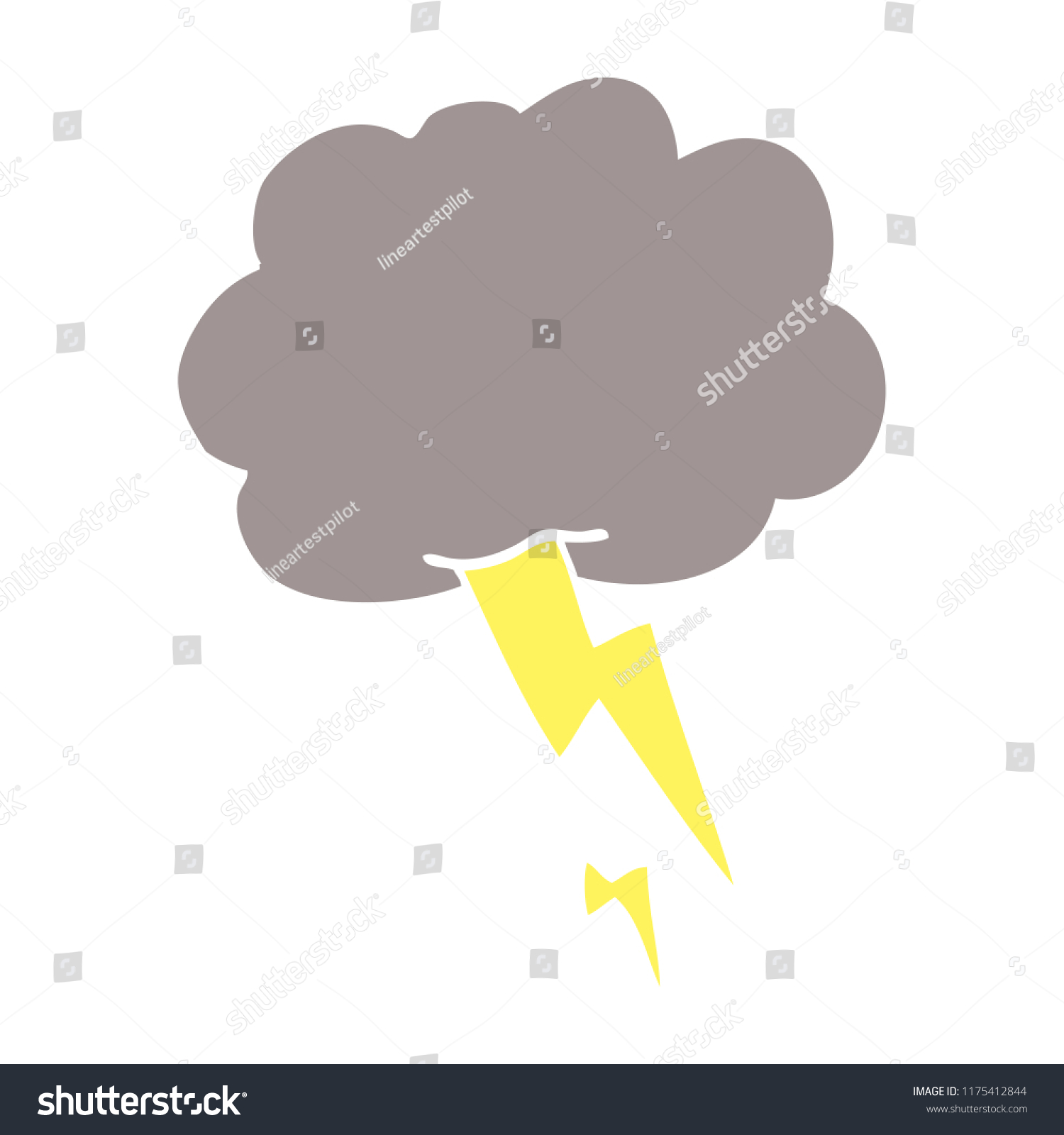 Cartoon Doodle Storm Cloud Lightning Stock Vector (Royalty Free ...