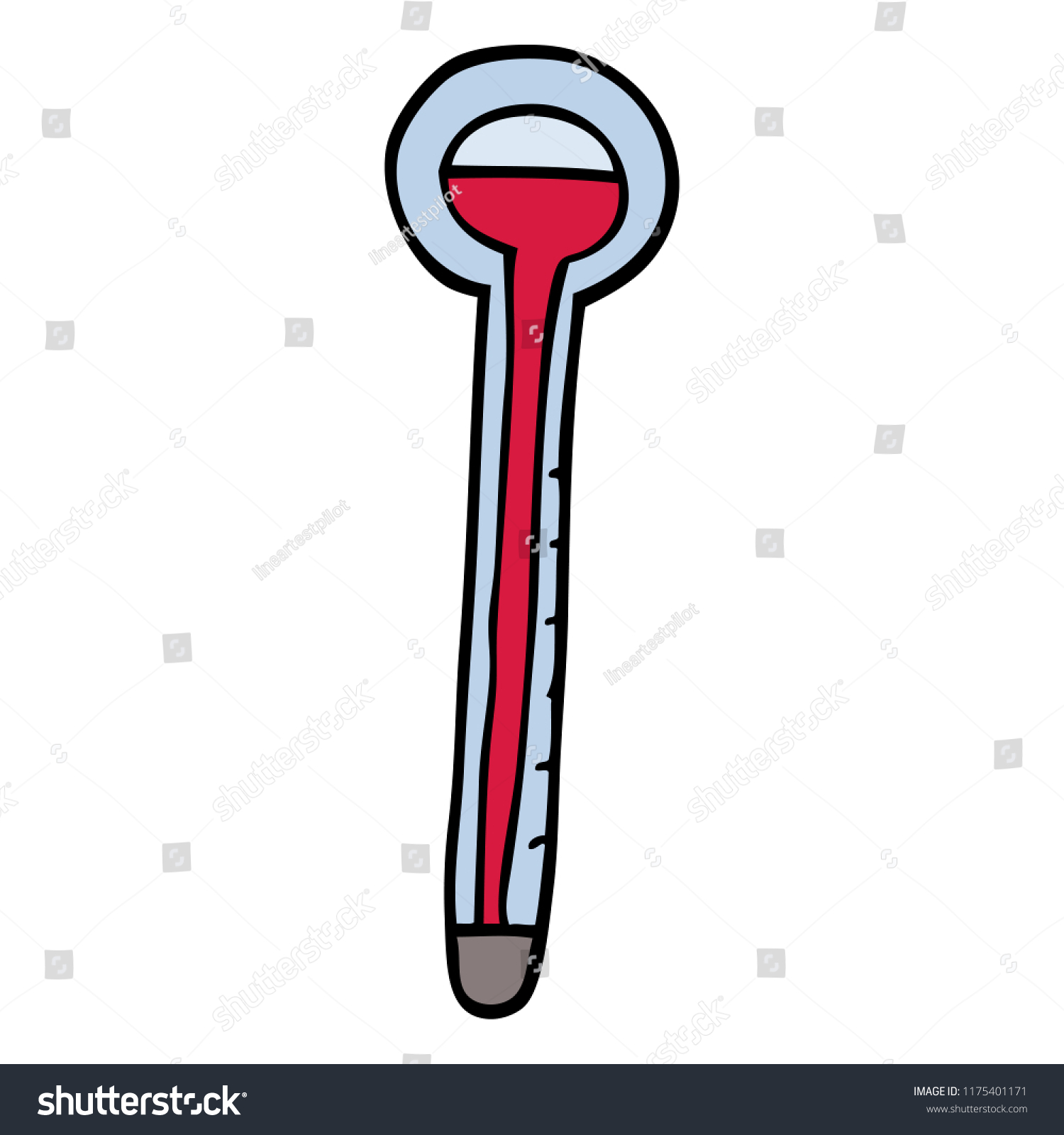 Cartoon Doodle Thermometer Stock Vector (Royalty Free) 1175401171 ...