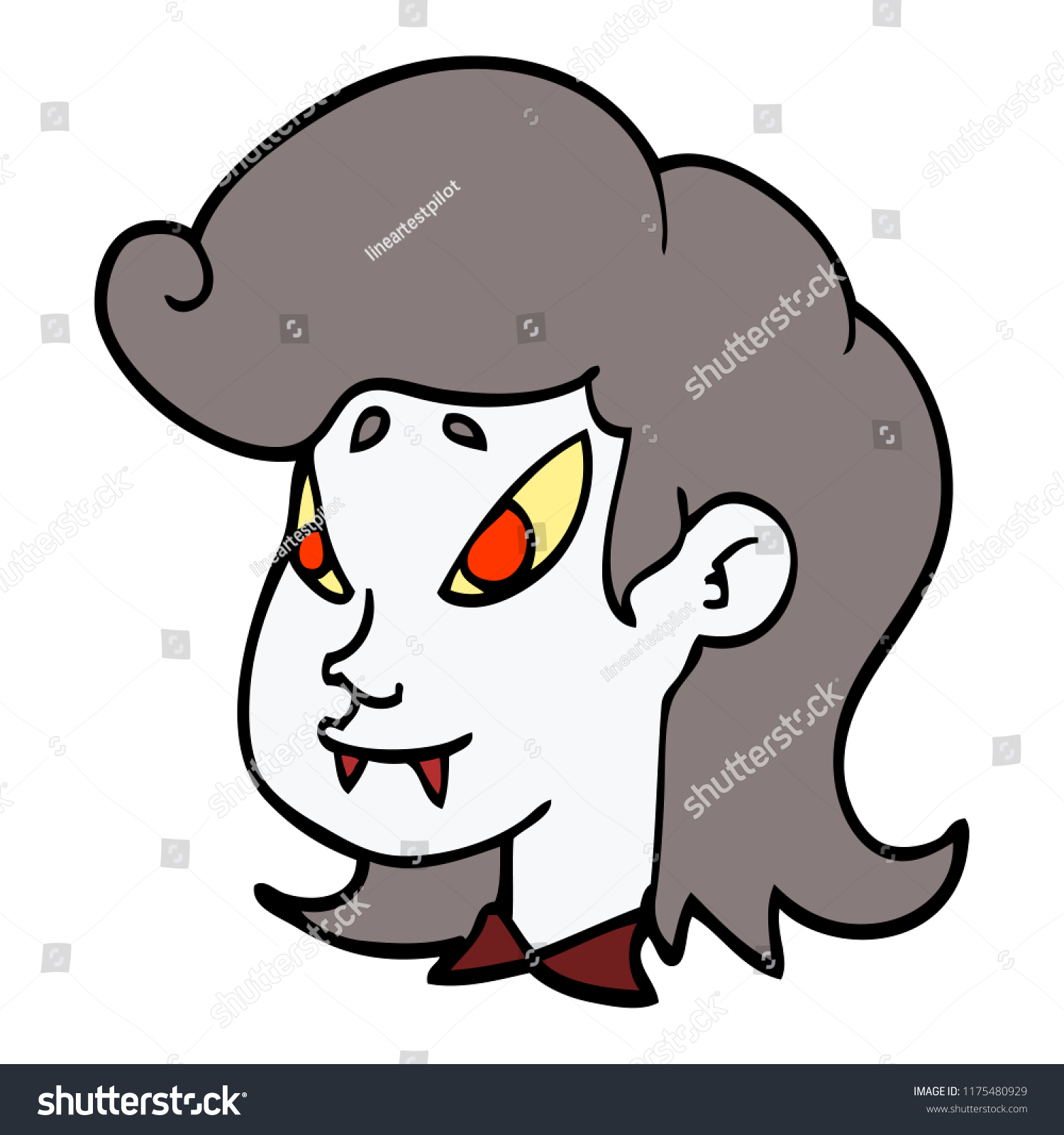 Cartoon Doodle Vampire Stock Vector (Royalty Free) 1175480929 ...