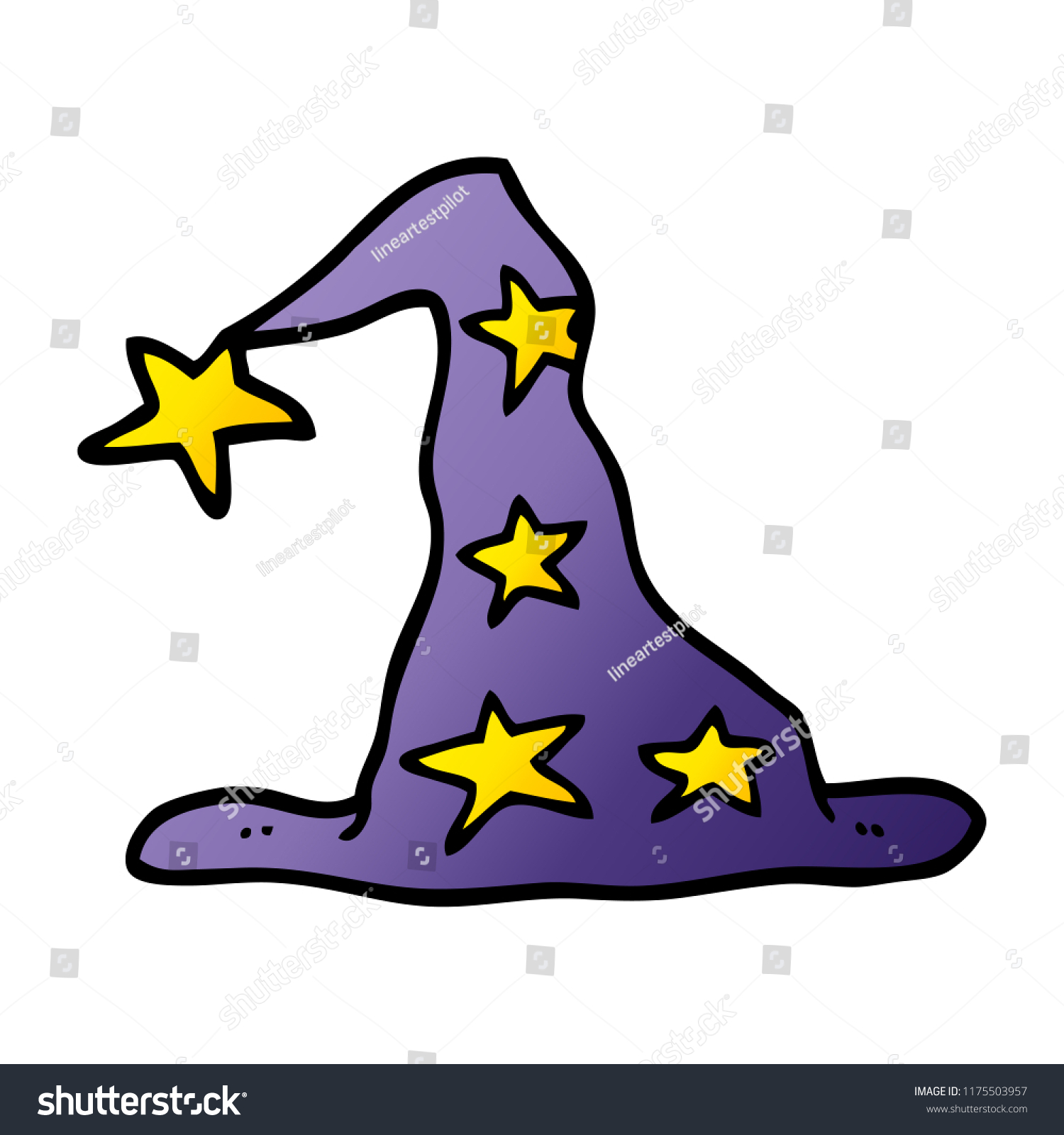Cartoon Doodle Wizard Hat Stock Vector (Royalty Free) 1175503957 ...
