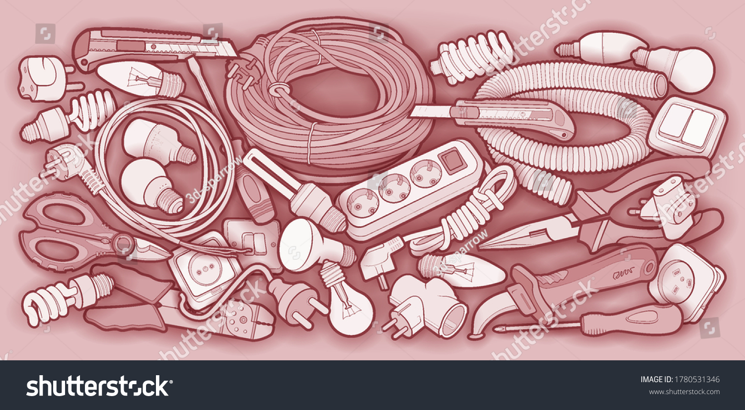 Cartoon Doodles Funny Hand Drawn Electrical Stock Vector (Royalty Free ...