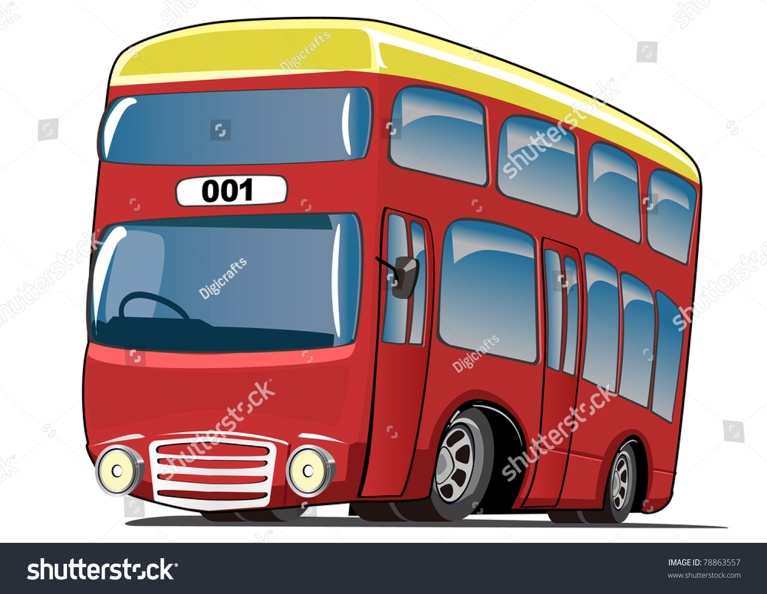 Cartoon Double Decker Stock Vector (Royalty Free) 78863557