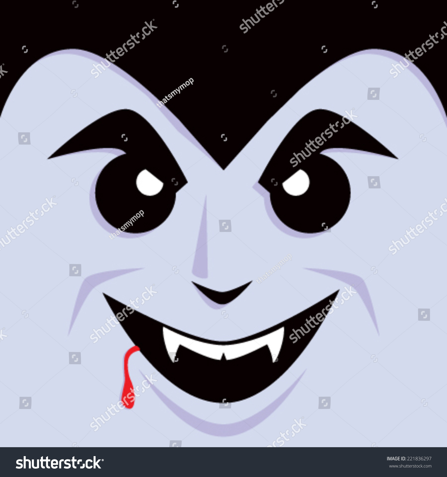 Cartoon Dracula Face Stock Vector (Royalty Free) 221836297