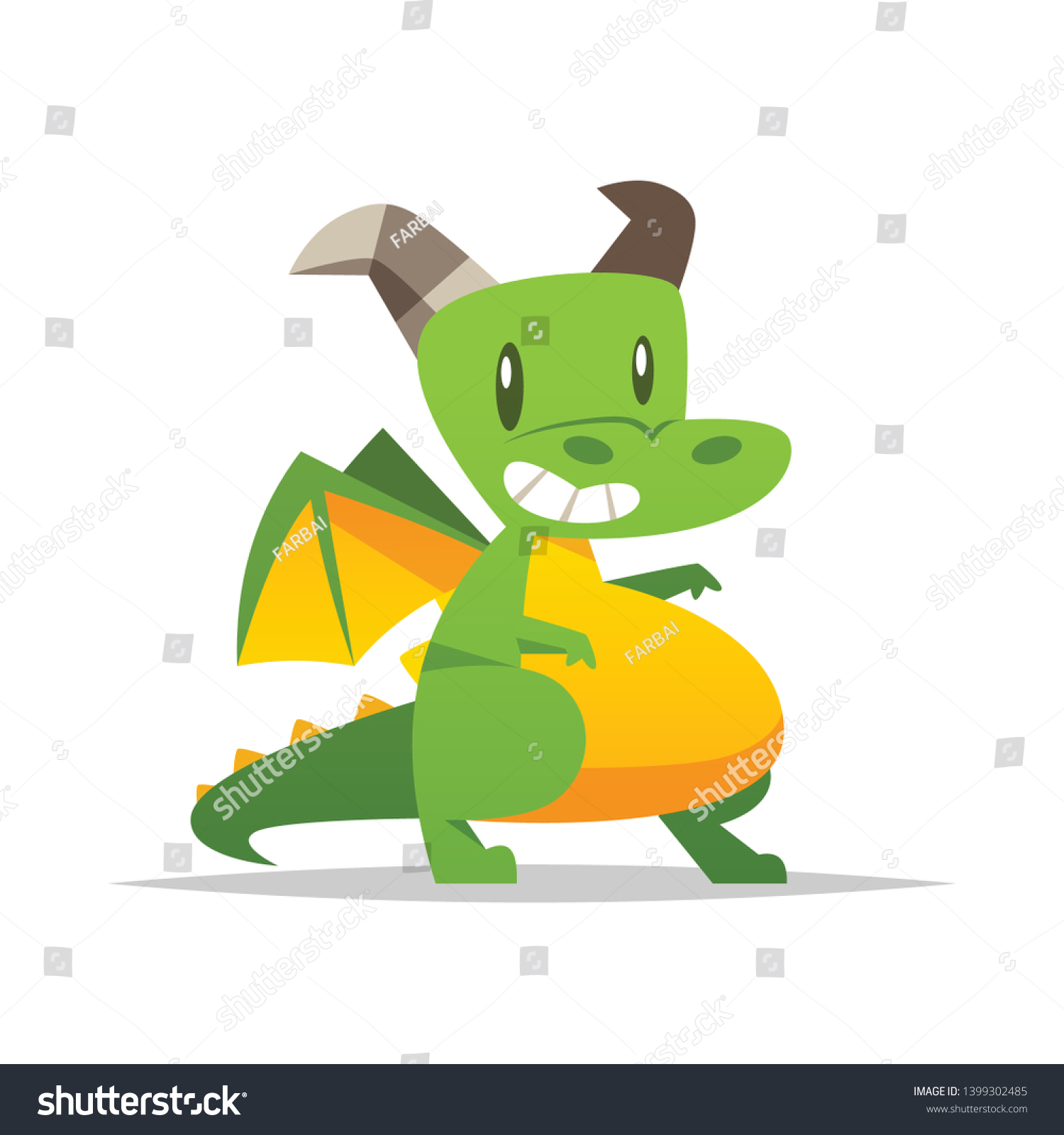 Cartoon Dragon Vector Isolated Illustration Stock Vector (Royalty Free ...