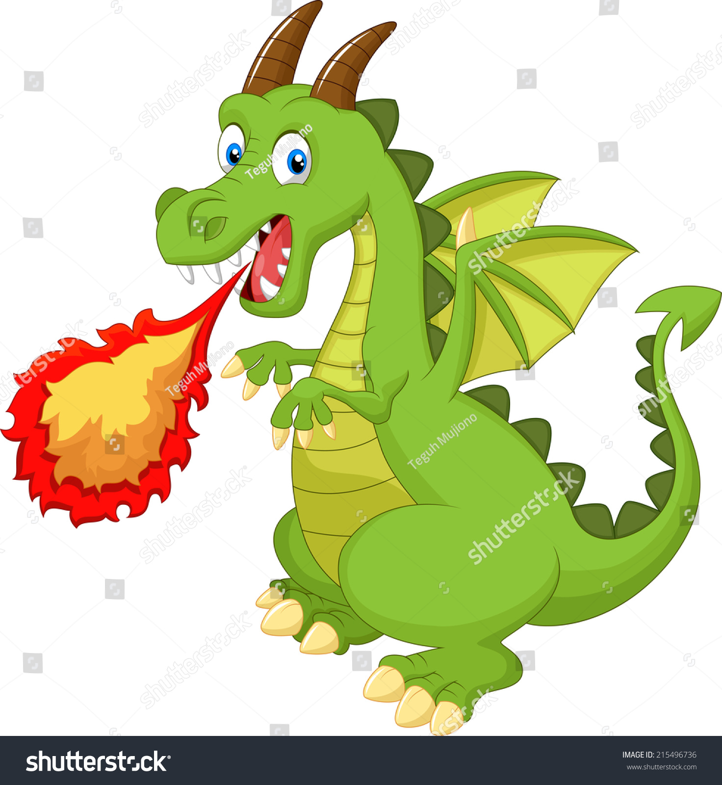 Cartoon Dragon Fire Stock Vector (Royalty Free) 215496736 | Shutterstock