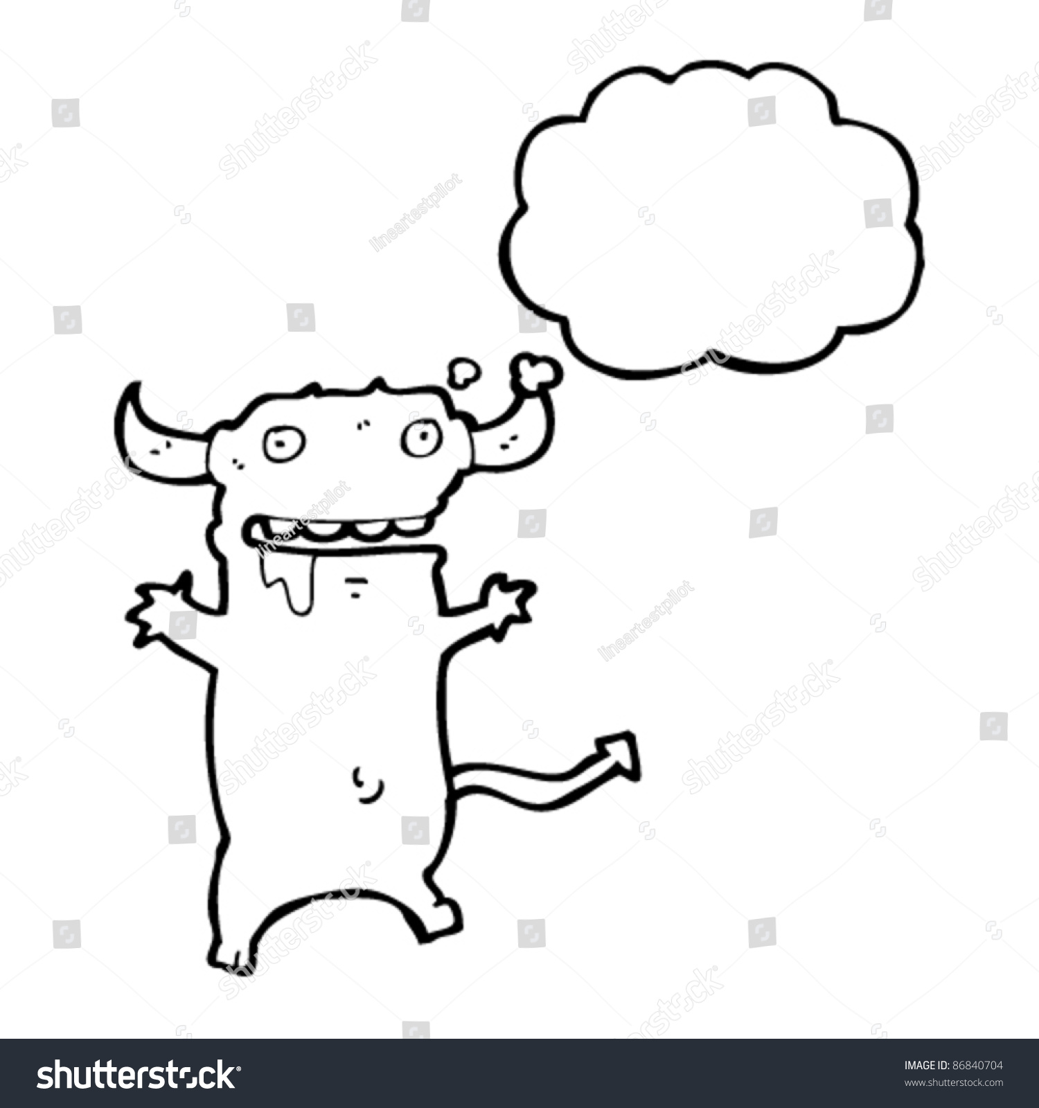 Cartoon Drooling Little Devil Stock Vector (Royalty Free) 86840704