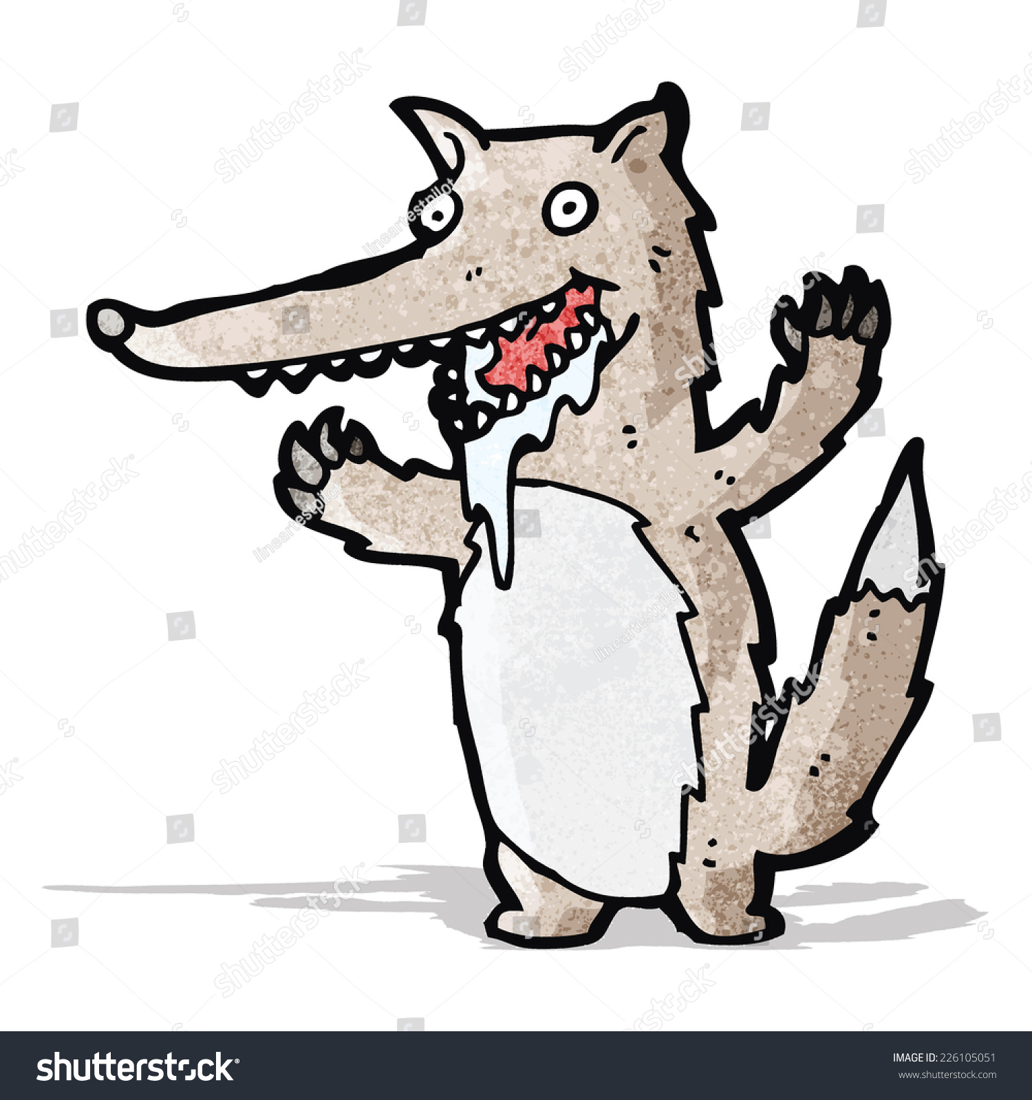 Cartoon Drooling Wolf Stock Vector 226105051 - Shutterstock