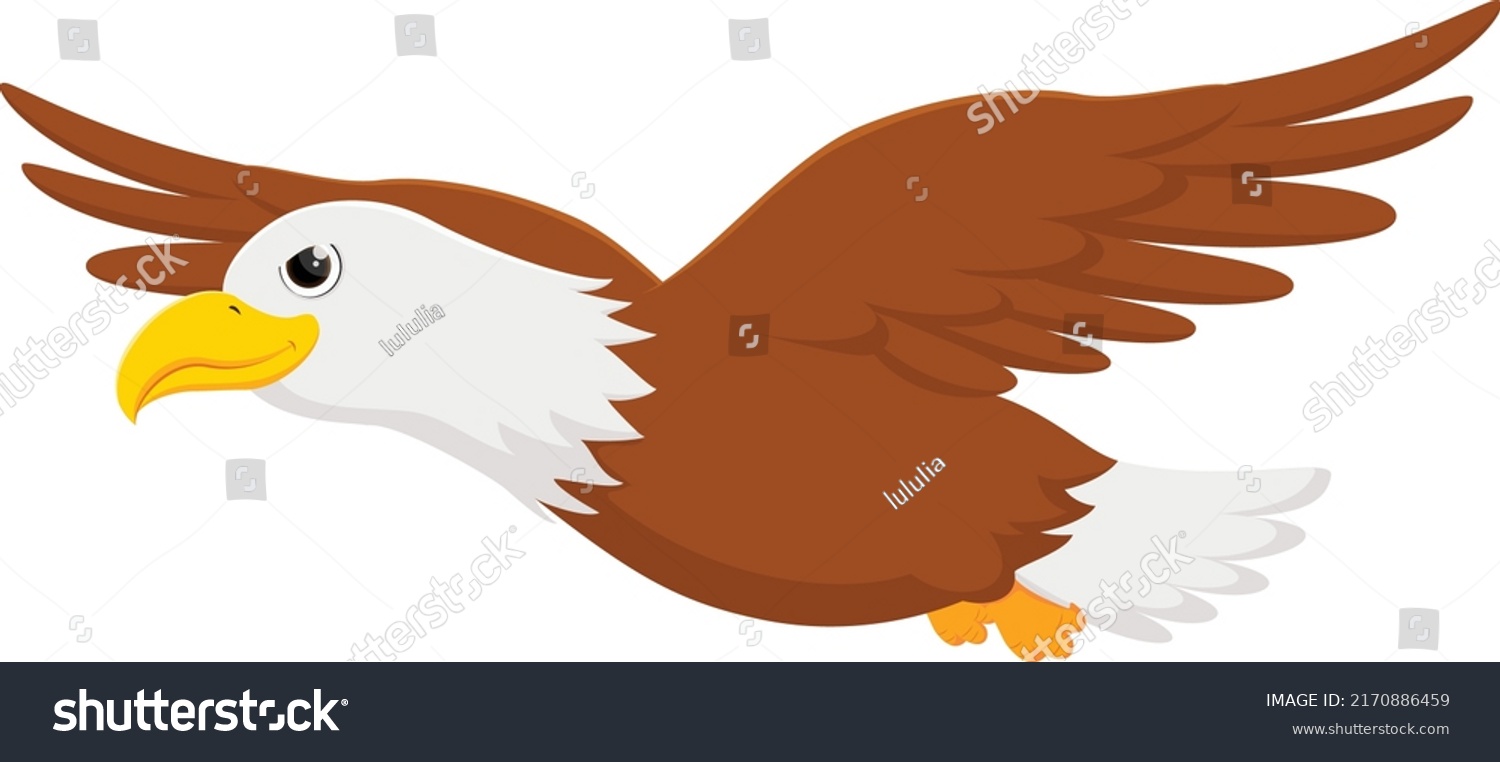 Cartoon Eagle Flying Isolated On White Stock Vector (Royalty Free ...