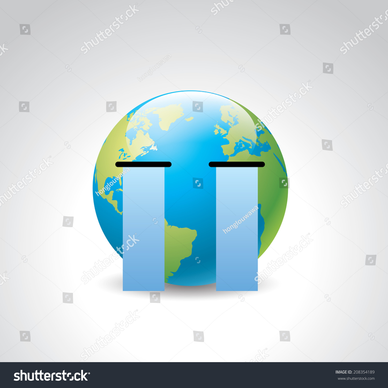 Cartoon Earth Cry Stock Vector (Royalty Free) 208354189