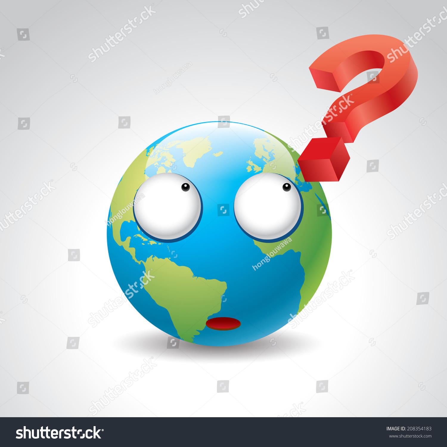 Cartoon Earth Question Stock Vector (Royalty Free) 208354183