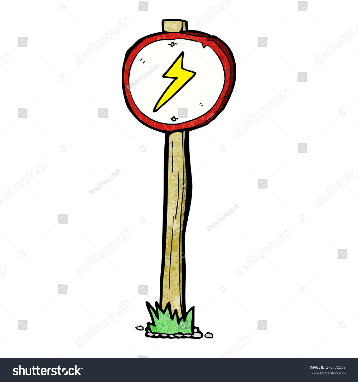 Cartoon Electrical Warning Sign Stock Vector (Royalty Free) 273775589 ...