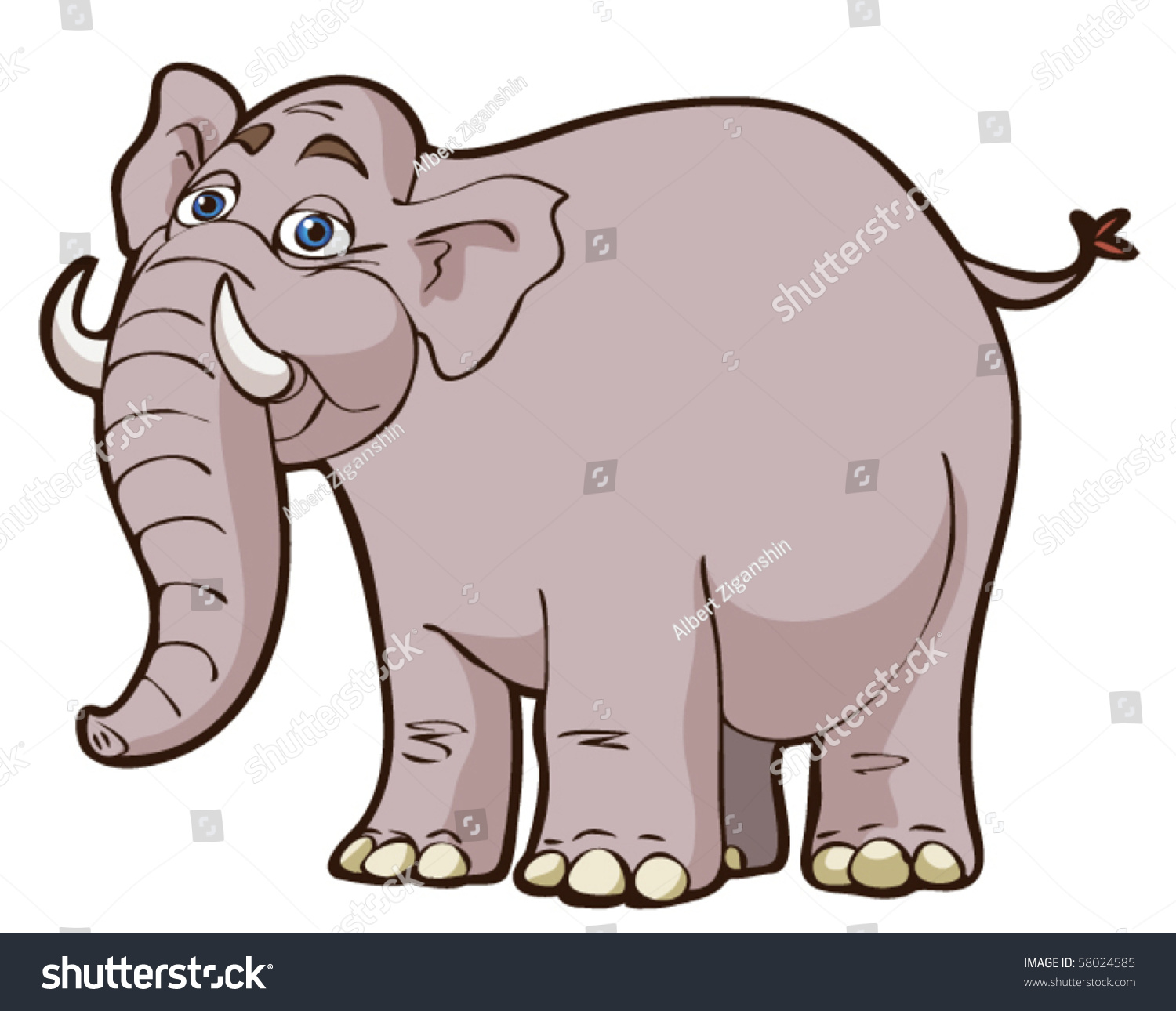 Cartoon Elephant Stock Vector Illustration 58024585 : Shutterstock