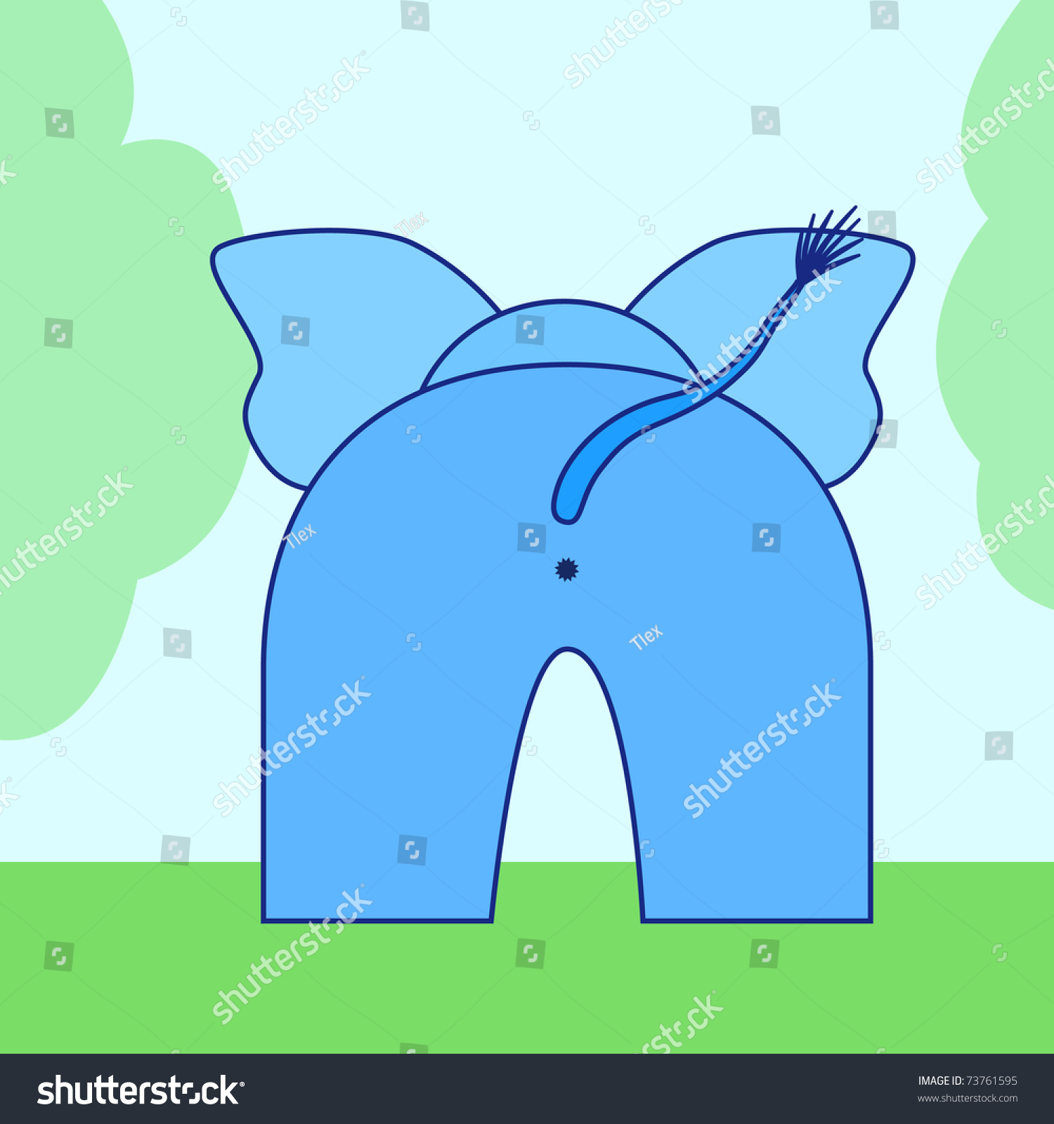 Cartoon Elephant Back Stock Vector 73761595 - Shutterstock