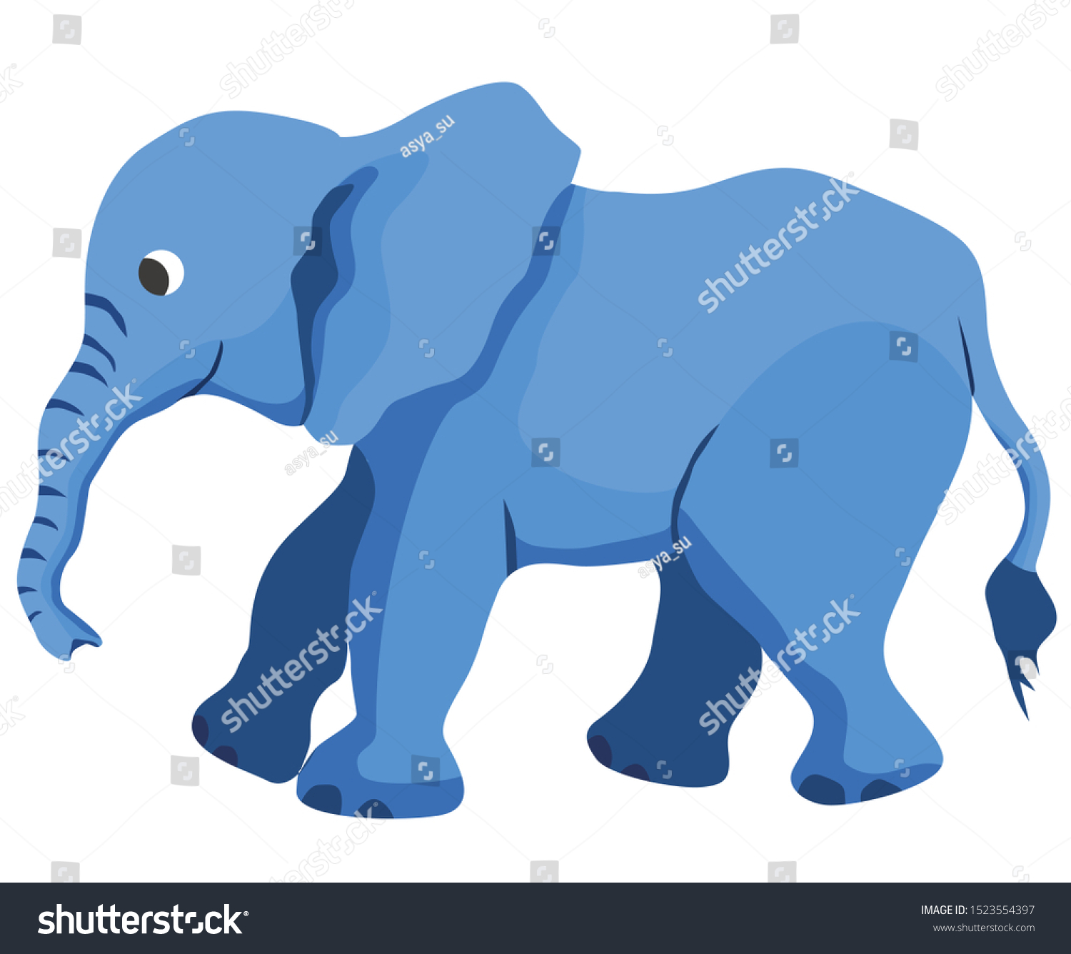 Cartoon Elephant Flat Vector Illustration Stock Vector (Royalty Free ...