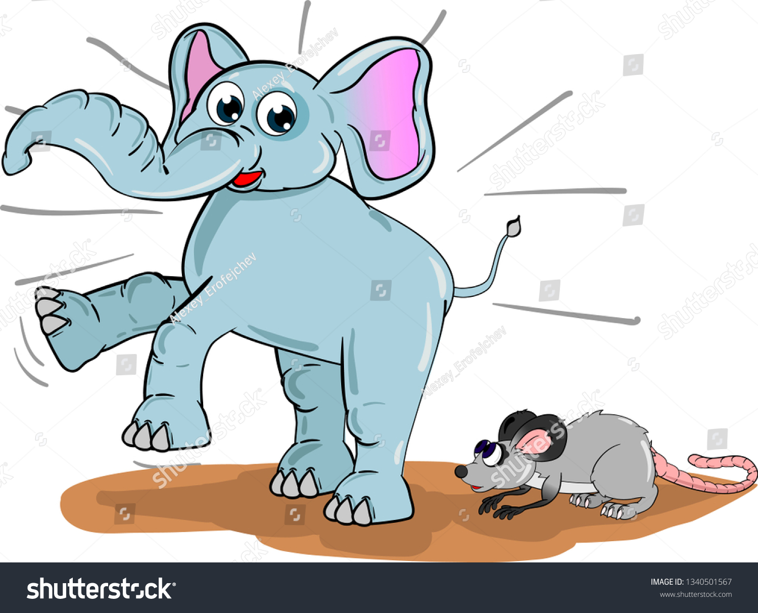 Cartoon Elephant Jumping Shouting After Seeing Stock Vector (Royalty ...