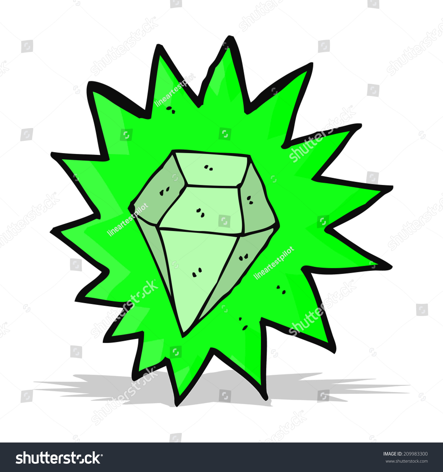 Cartoon Emerald Stock Vector (Royalty Free) 209983300