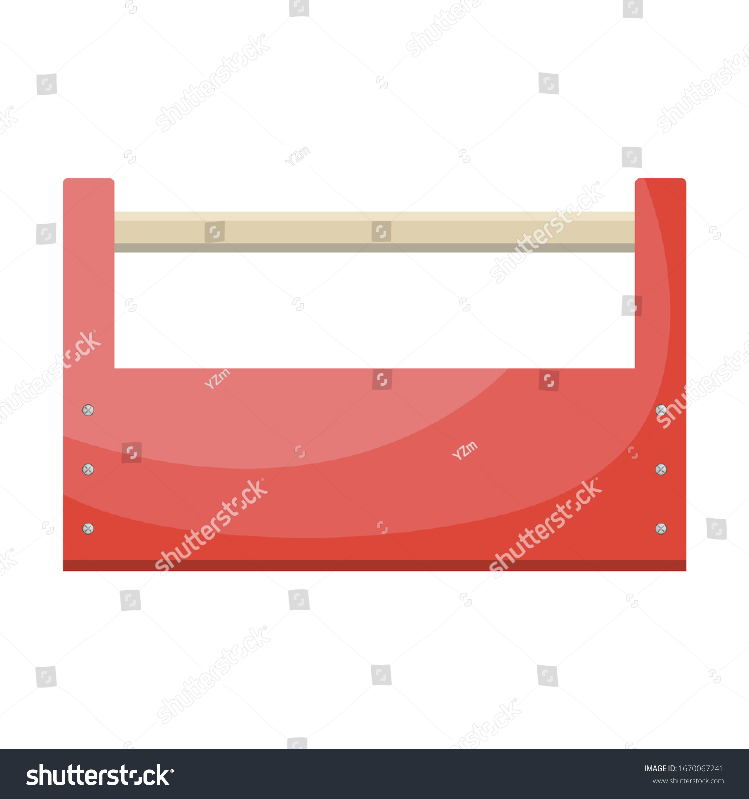 Cartoon Empty Red Toolbox Vector Illustration Stock Vector (Royalty ...
