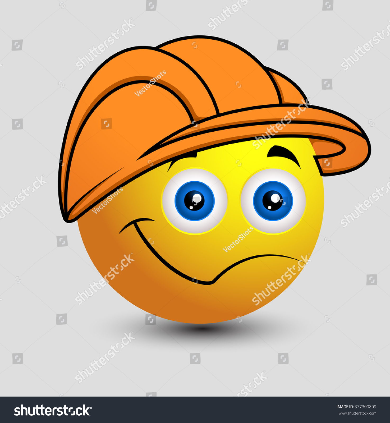 Cartoon Engineer Emoji Smiley Emoticon Vector: stockvector (rechtenvrij ...