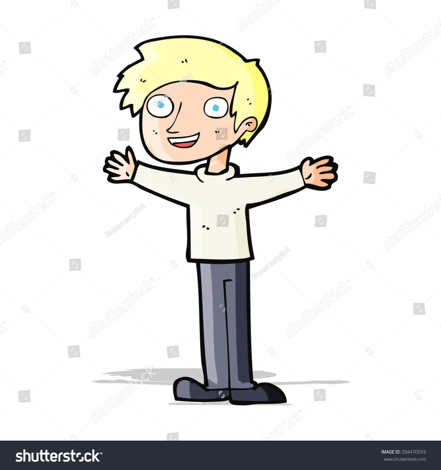 Cartoon Enthusiastic Man Stock Vector (Royalty Free) 204470593 ...