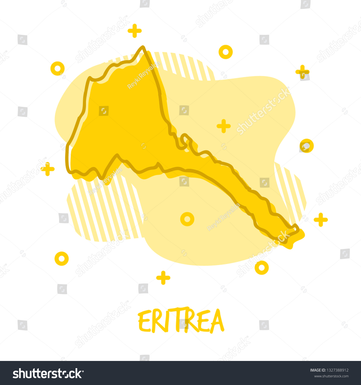 Cartoon Eritrea Map Stock Vector (Royalty Free) 1327388912